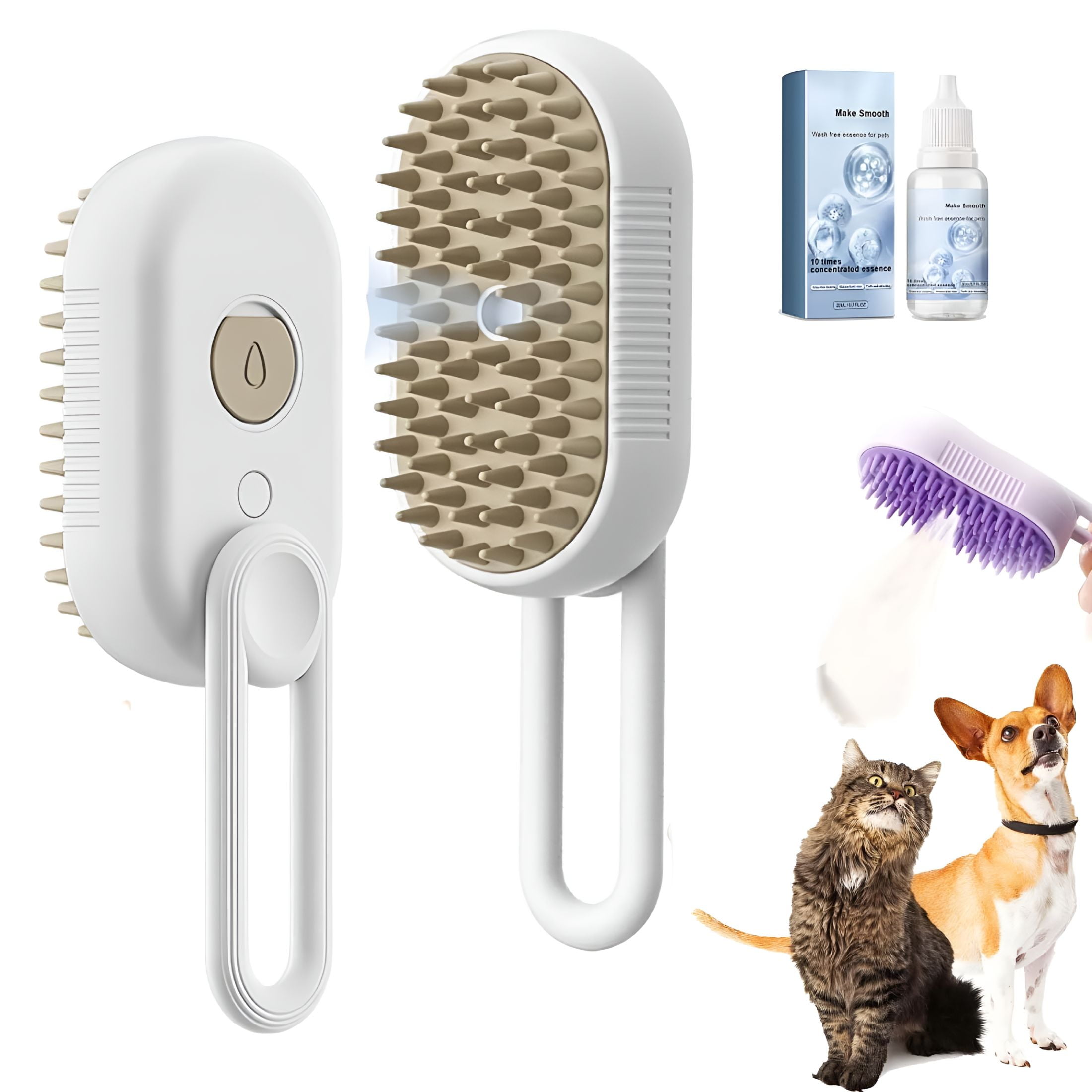 BPPEG 2026 New Defur Comb for Cats & Dogs, 3-In-1 Steam Spray Grooming ...