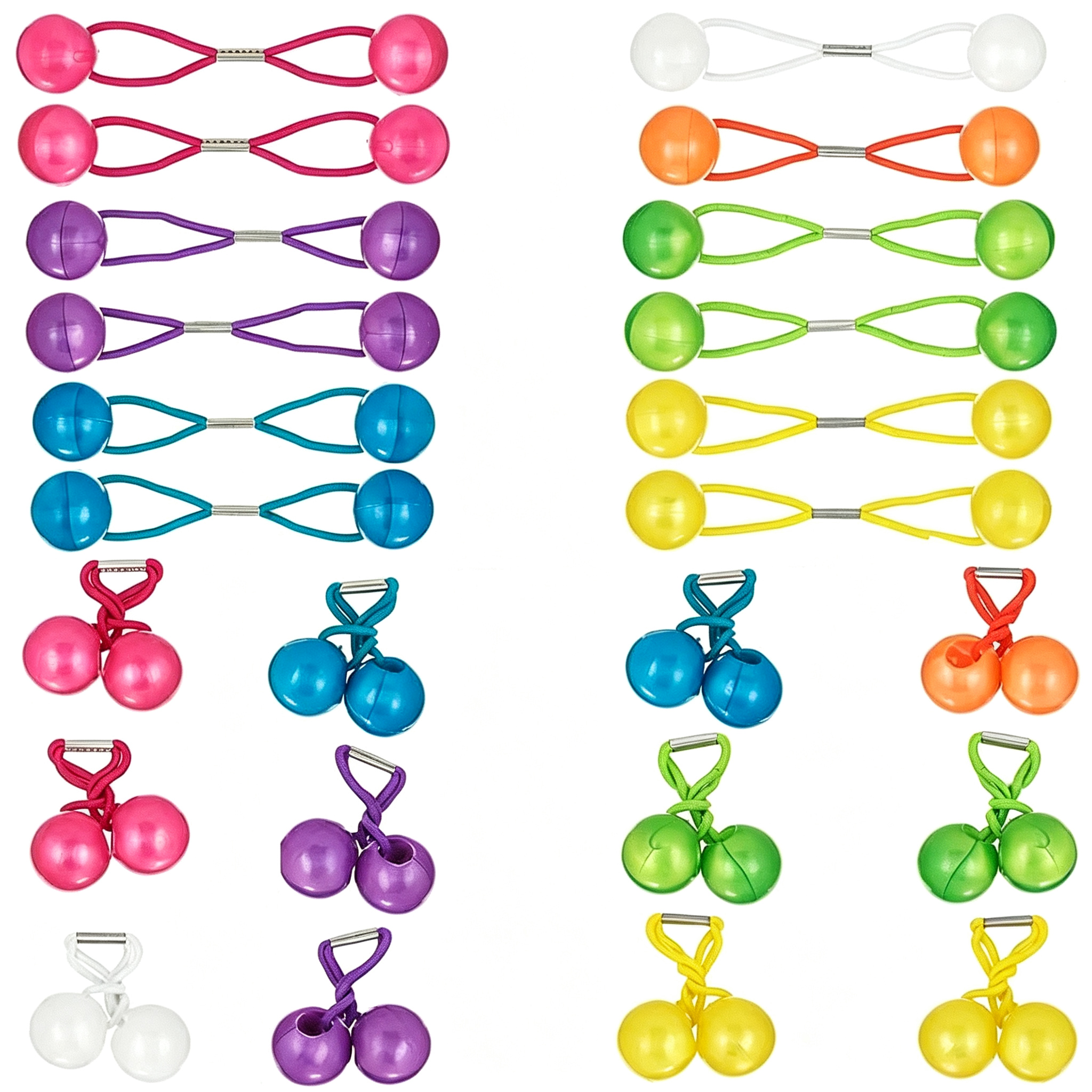 BPPEG 24 Pcs Hair Balls for Girls Hair, Colorful Ball Hair Ties Cute ...