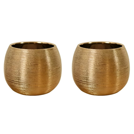 BPPEG 2X Ceramic Plant Pot Planter Gold-Plated Flower Pot Flowerpot ...