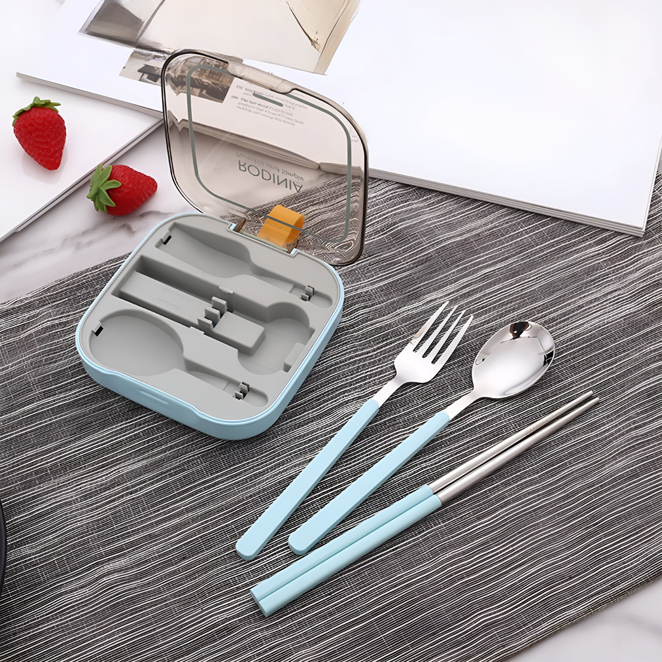 BPPEG 304 Stainless Steel Portable Cutlery Set with Case - 4-Piece ...