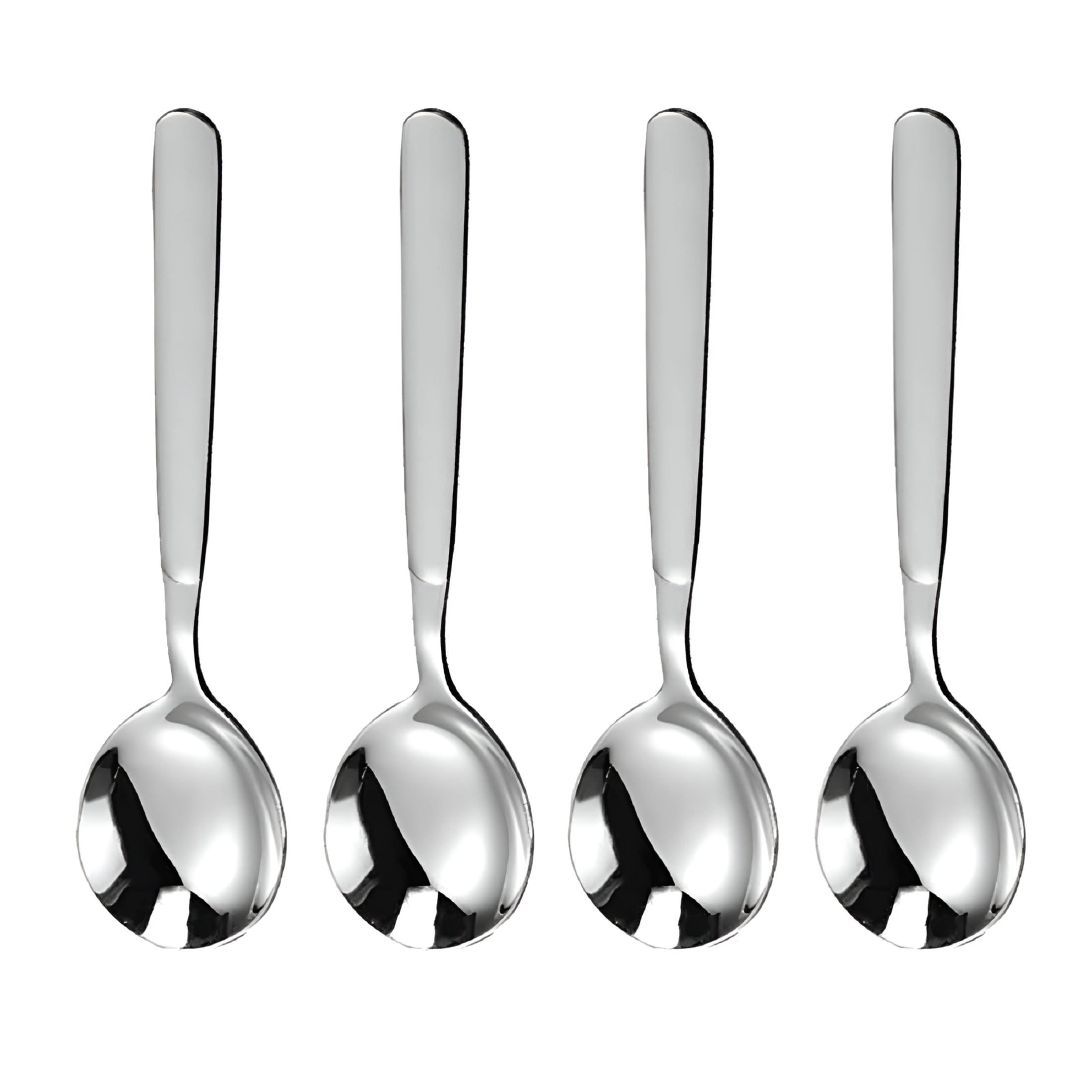 BPPEG 4-Piece Premium Soup Spoons Stainless Steel Round Spoons,Heavy ...