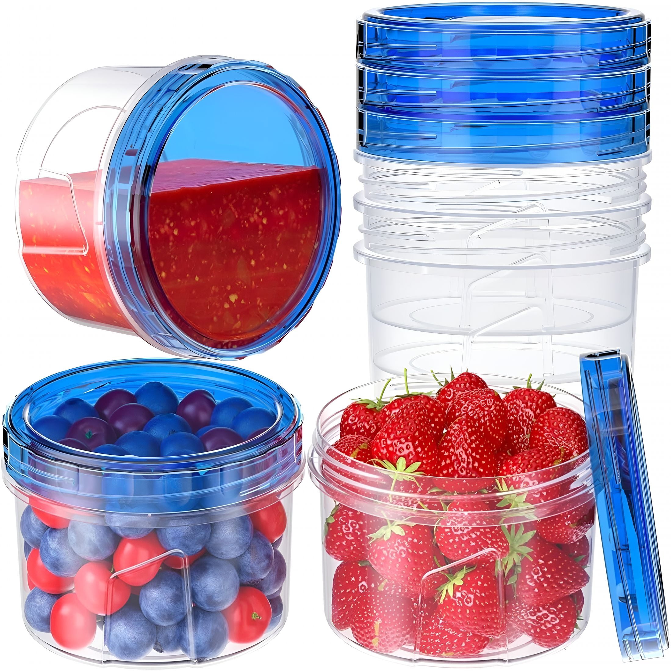 BPPEG 6 Pack-16 OZ Freezer Storage Containers,Small Plastic Containers ...
