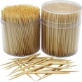 BPPEG Bamboo Wooden Toothpicks | 1000-Piece Large Wood Round Toothpicks ...
