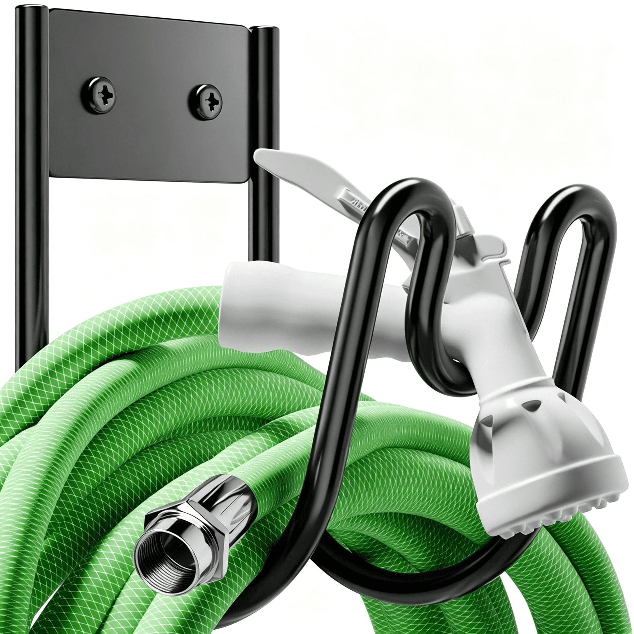 BPPEG Black Metal Garden Hose Holder-Wall Mounted Water Hose Holder ...