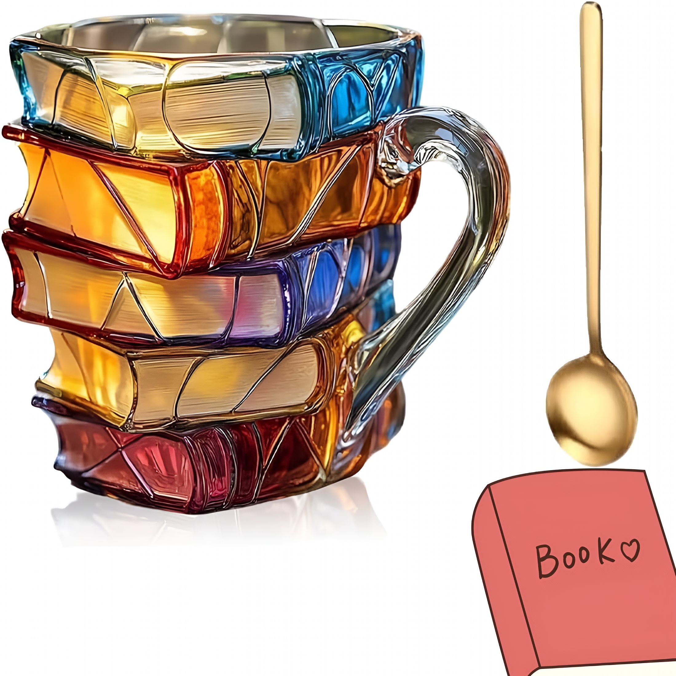 BPPEG Book Lovers Mug,Painted Book Mug,Novelty 3D Painted Books Coffee ...