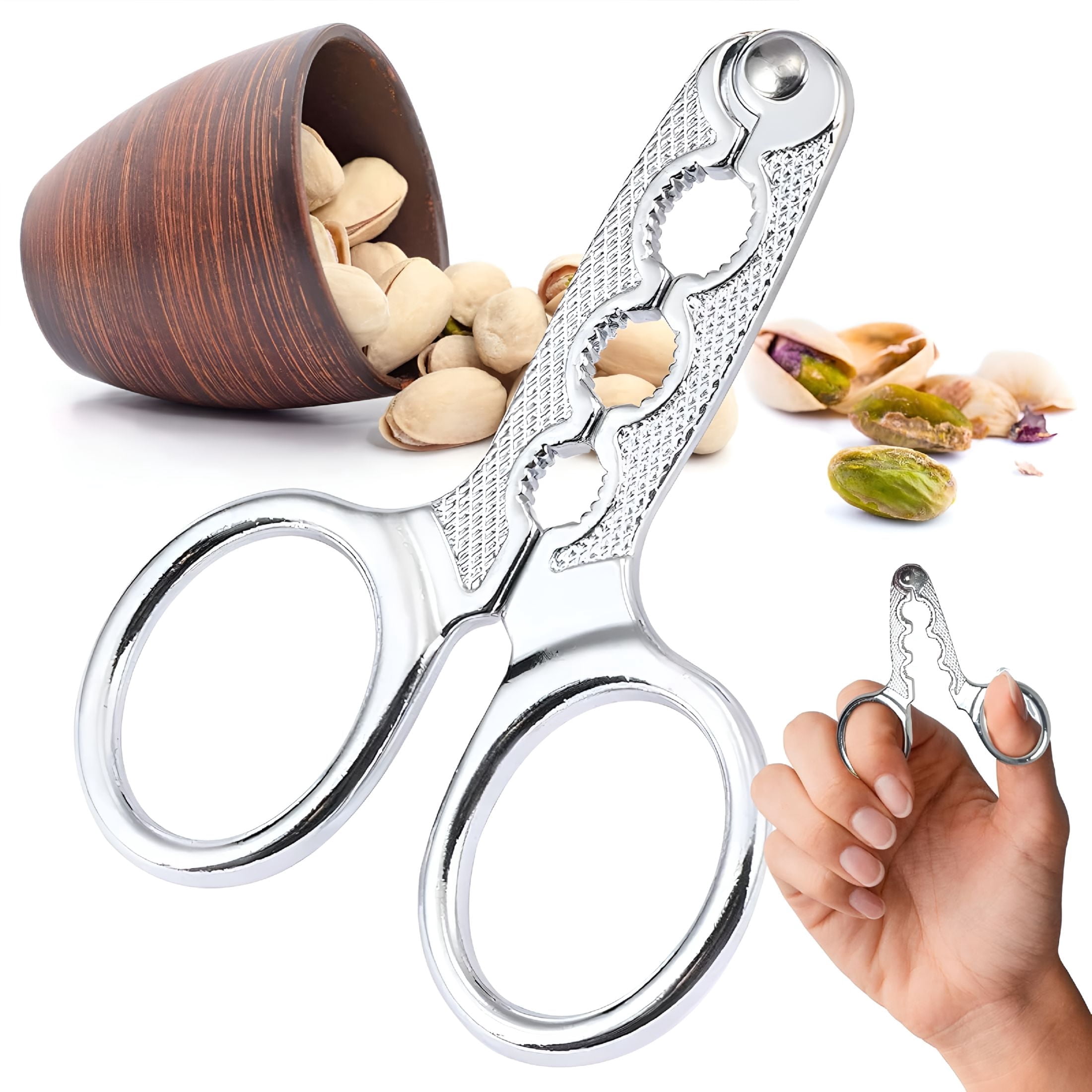 EXLEAF No Crush Pistachio Cracker,3 Hole Sizes for Small Nuts&Seeds ...