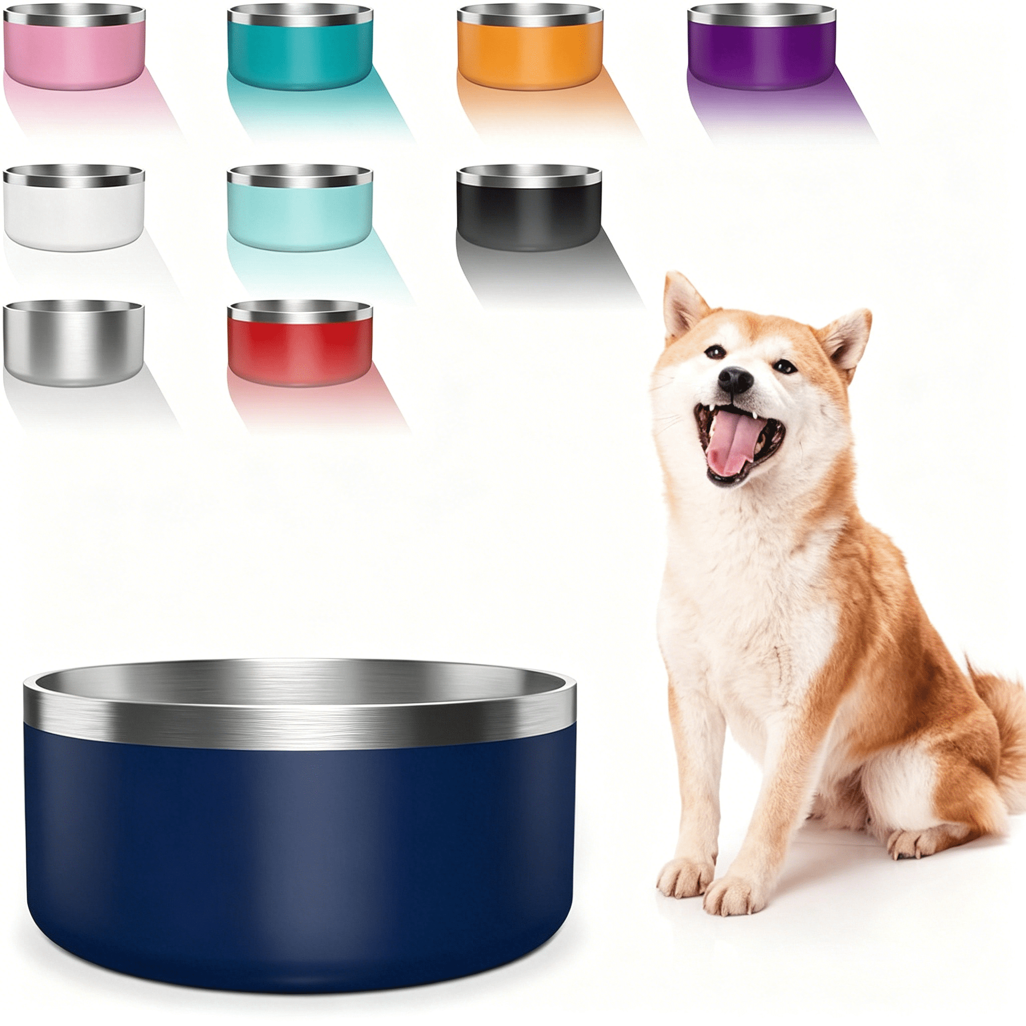 BPPEG Dog Bowl,Stainless Steel Dog Food and Water Bowl with Non Slip ...