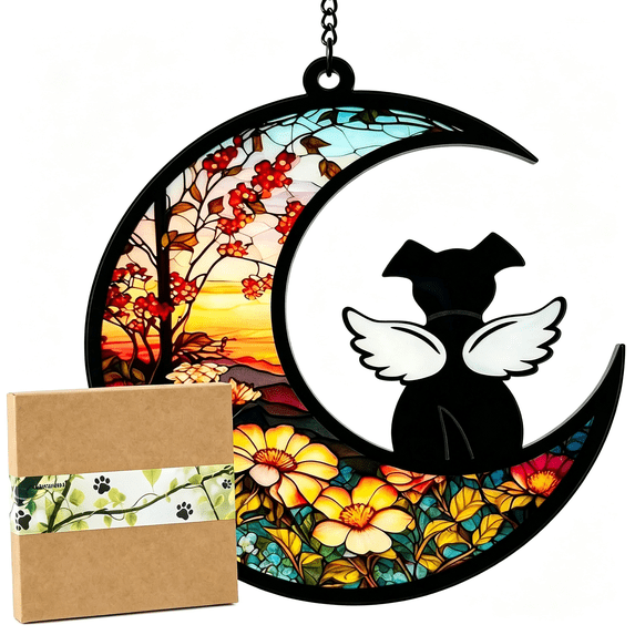 BPPEG Dog Memorial Gifts,Diy Angel Dog Suncatcher Memorial,Loss of Dog ...