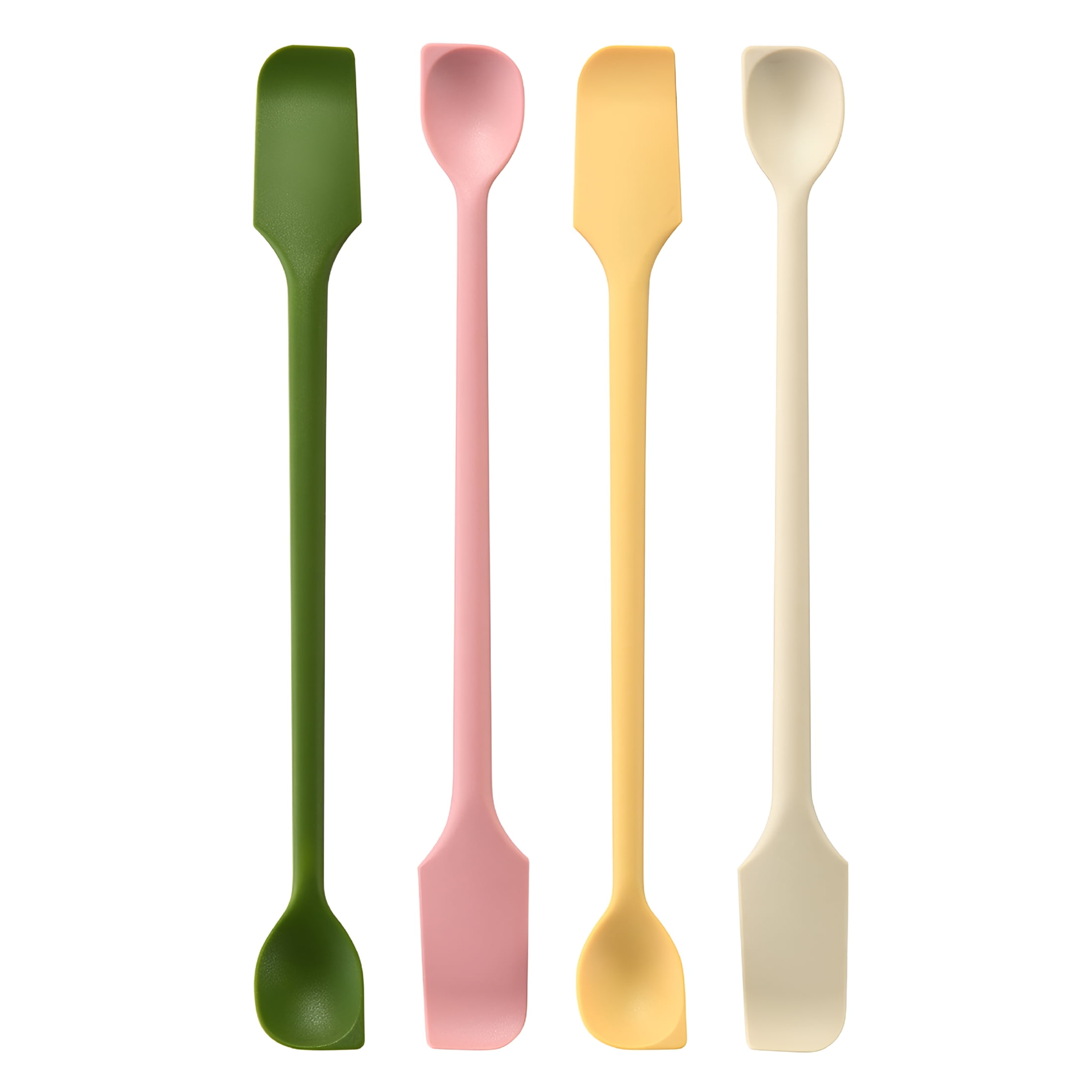 BPPEG Double-Ended Silicone Spatula Thin Jar Scraper Small Makeup ...