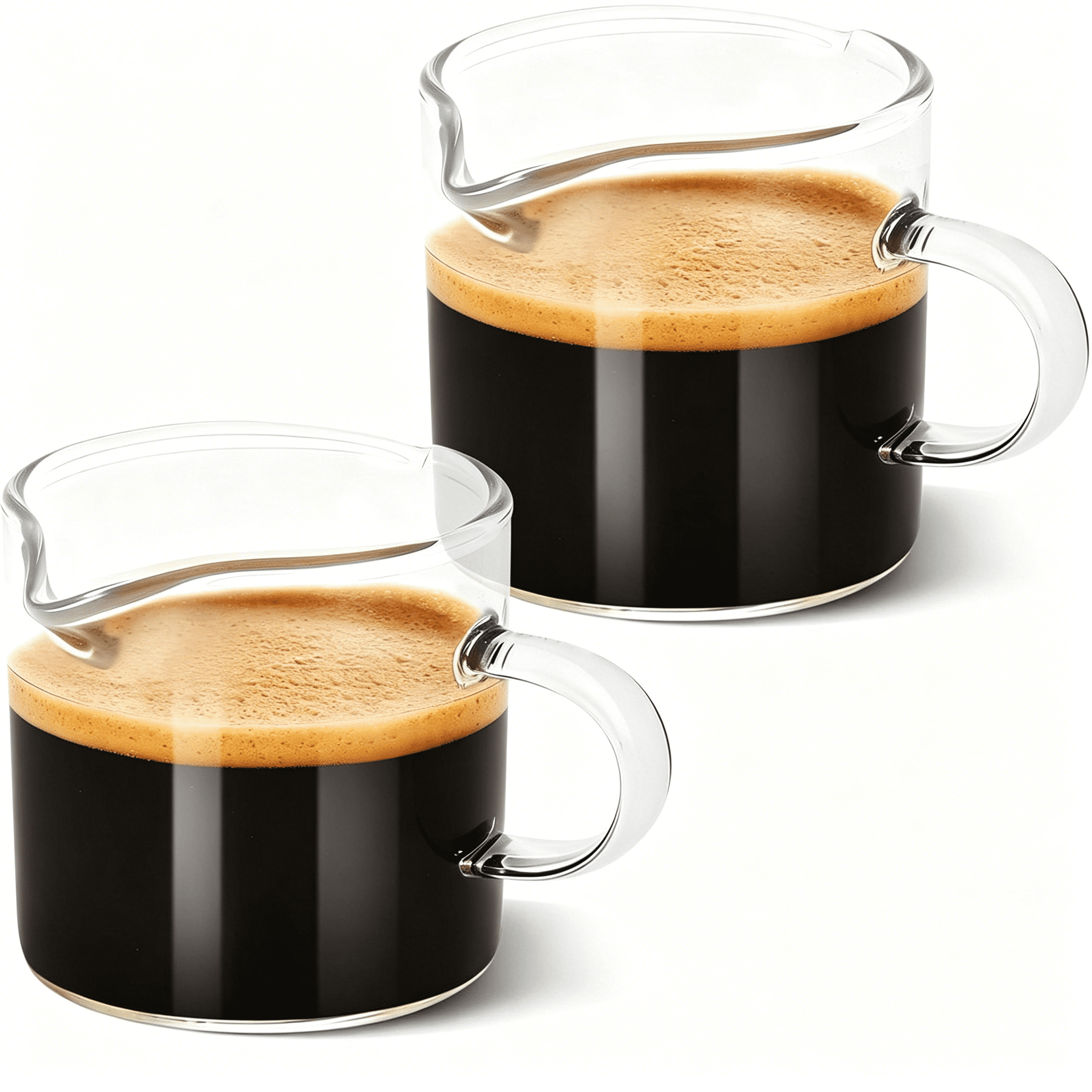 BPPEG Espresso Cups Set of 2,4Oz Double Spout Shot Glasses with Handle ...