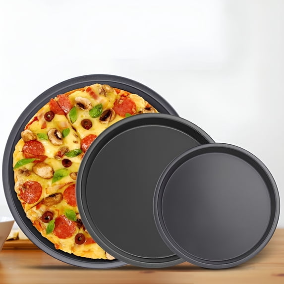 BPPEG Non Stick Carbon Steel Round Pizza Pan Pizza Tray Mold Bakeware ...