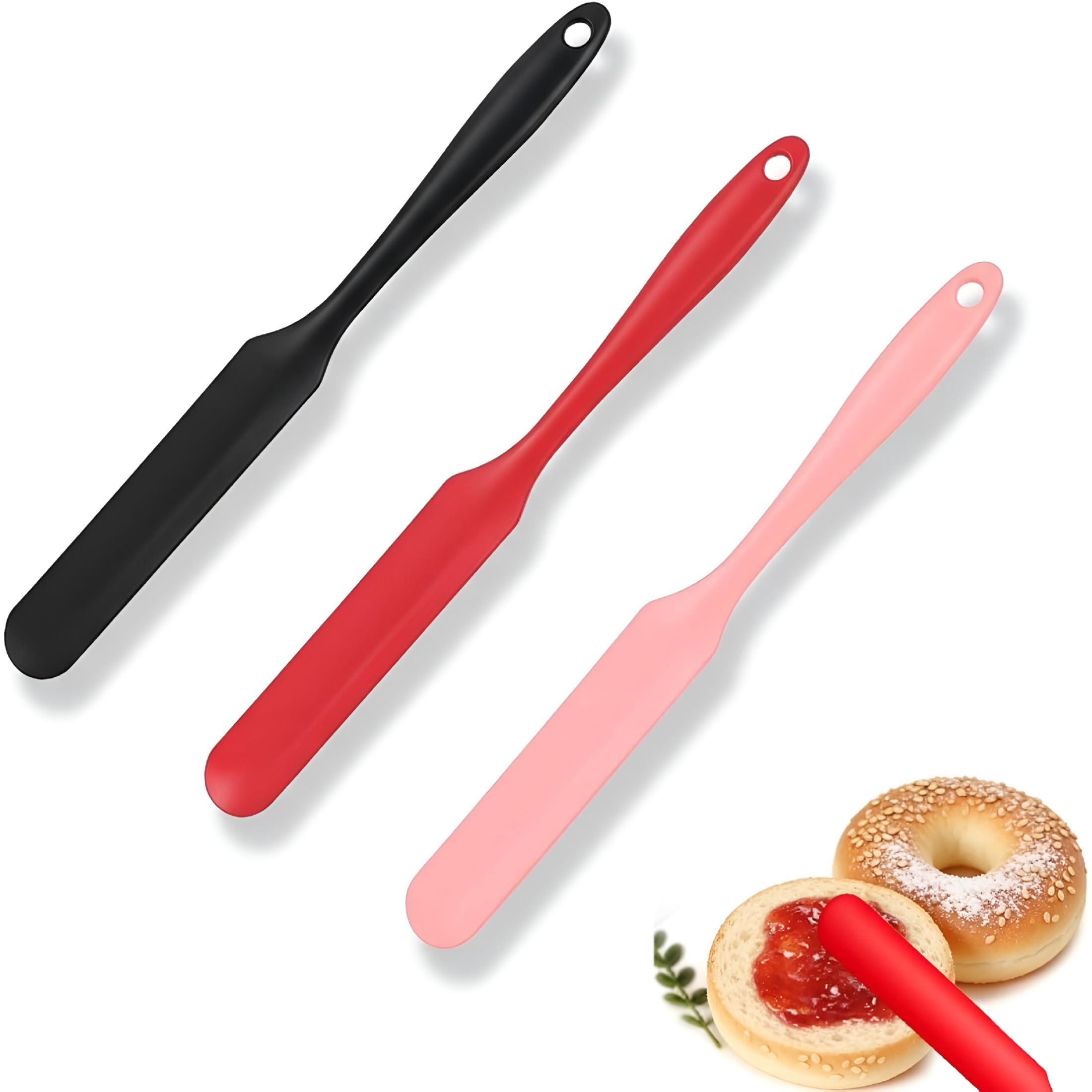 BPPEG Silicone Jar Spatula,Long Handle Sourdough Spatula,Small Silicone ...