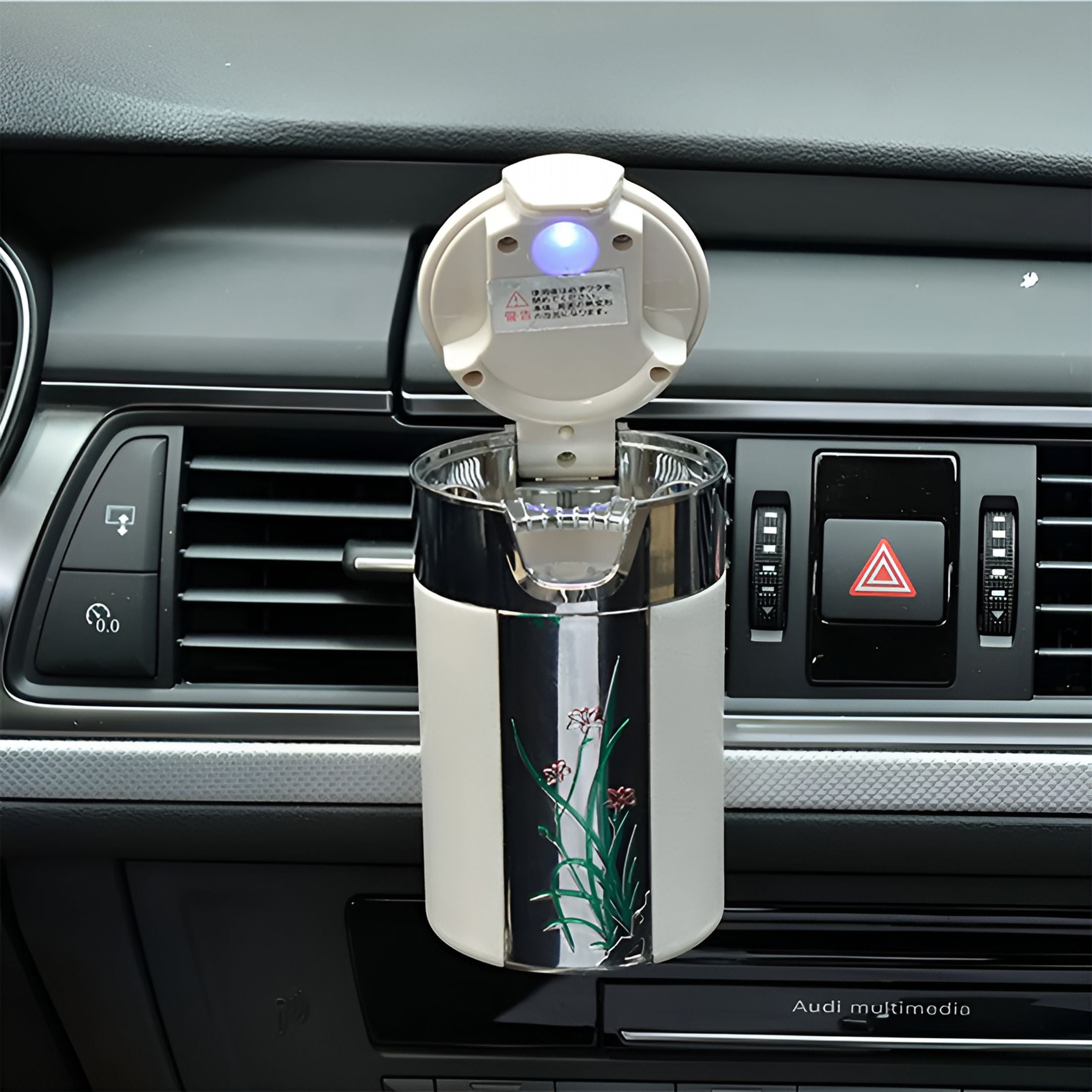 BPPEG Solar LED Car Ashtrays for Cup Holder Smell Proof with Lid ...