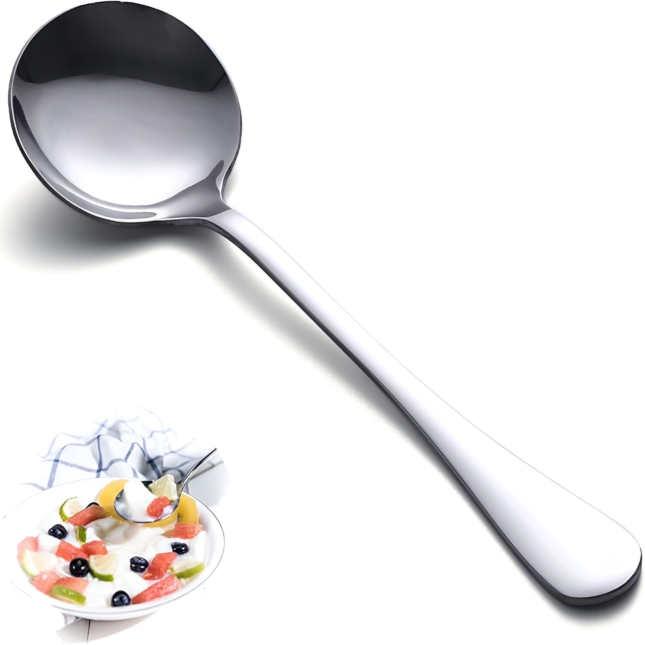 BPPEG Soup Spoon Set 12-Piece Premium Stainless Steel Dinner Spoon ...