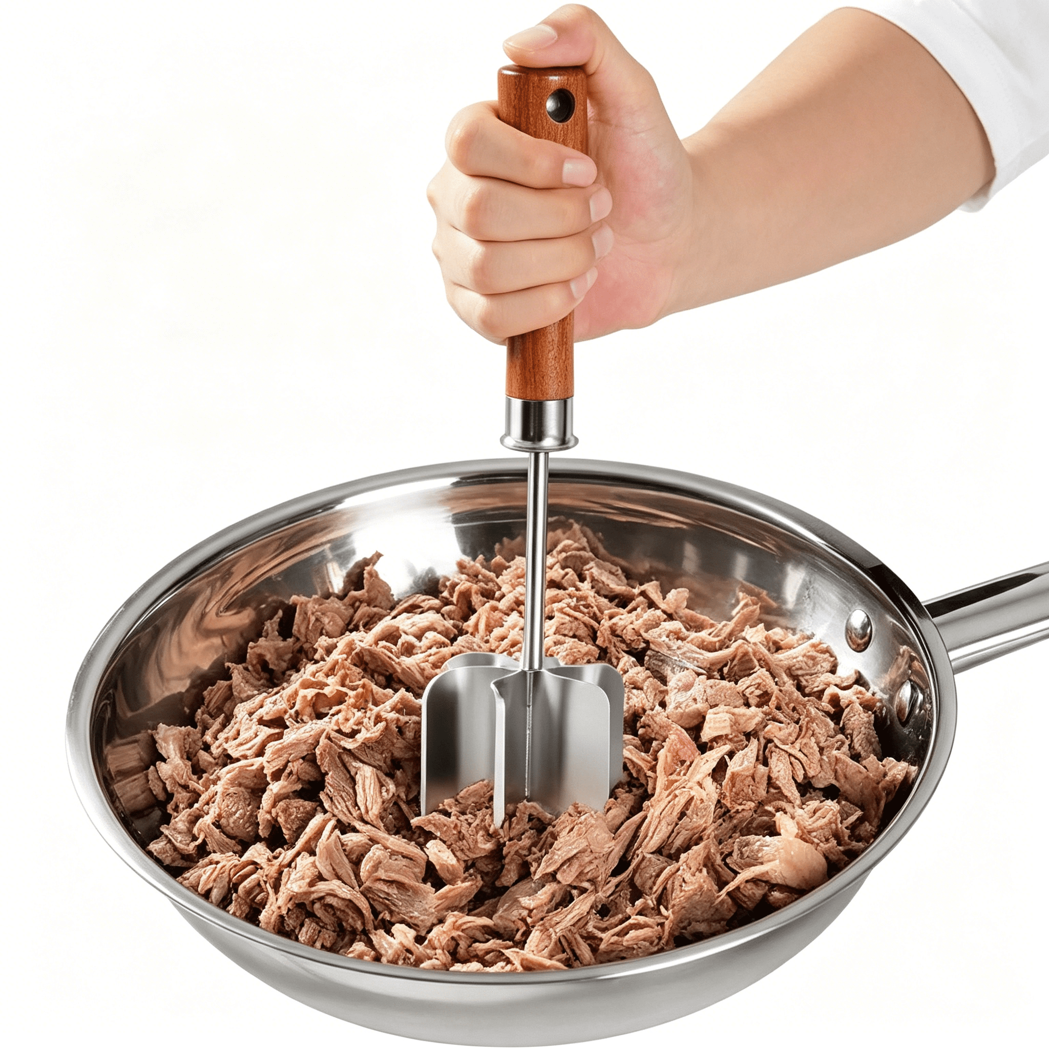 BPPEG Stainless Steel Meat Chopper & Masher - Heavy Duty 6 Curve Blades ...