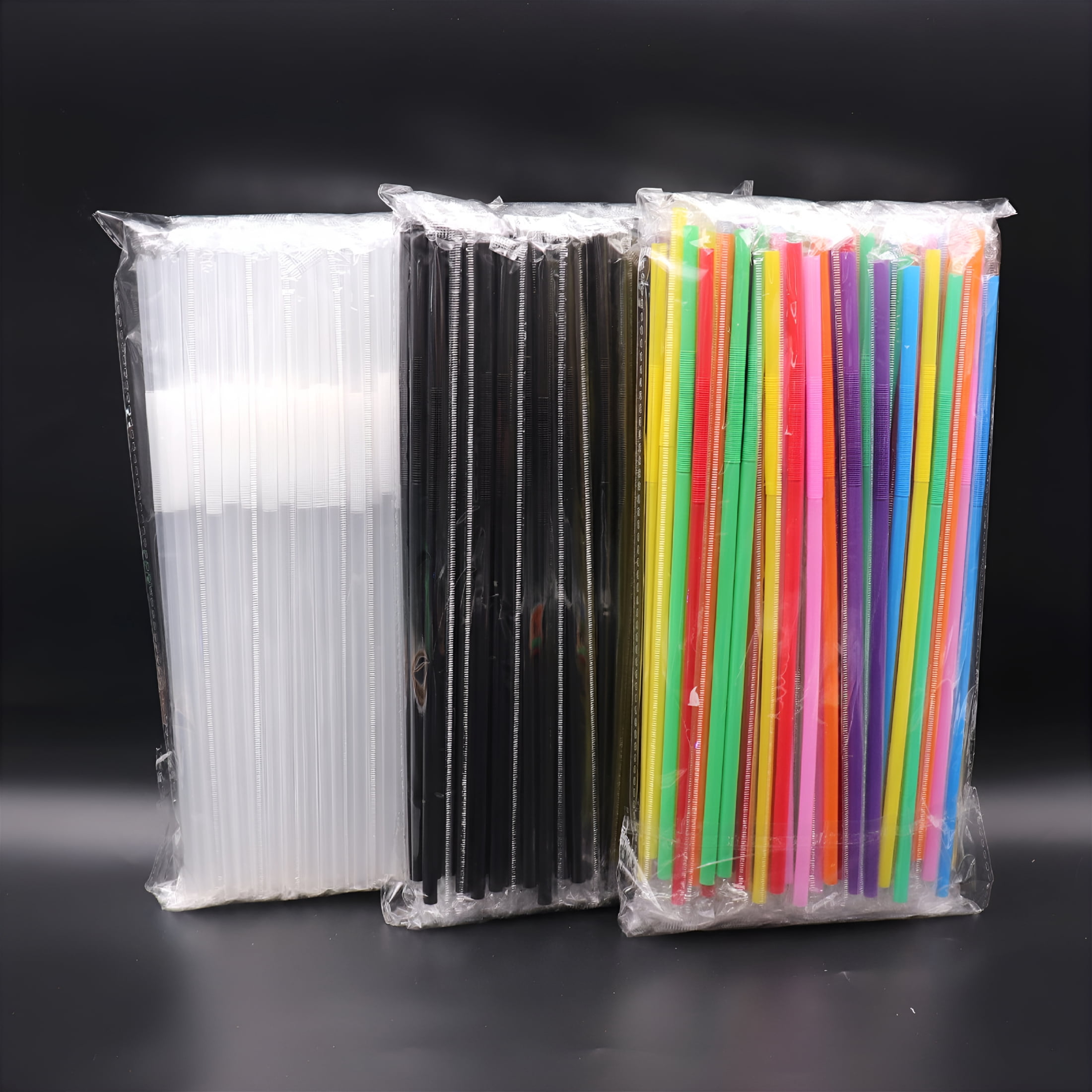 BPPEG Straws Disposable 100 Plastic Drinking Straws 12.5 Inches Long ...