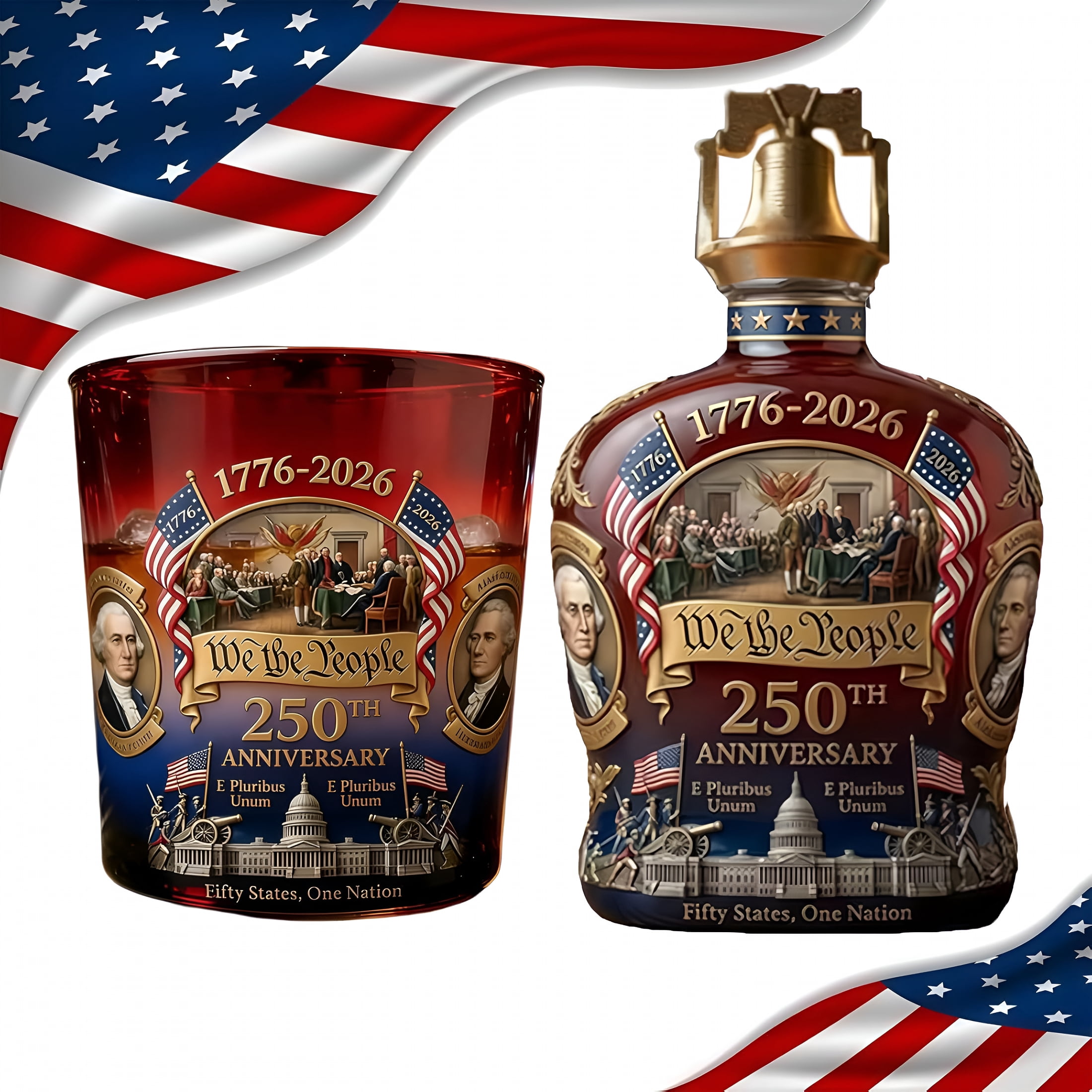 BPPEG U.S. 250Th Anniversary Commemorative Whiskey Bottle,America 250 ...