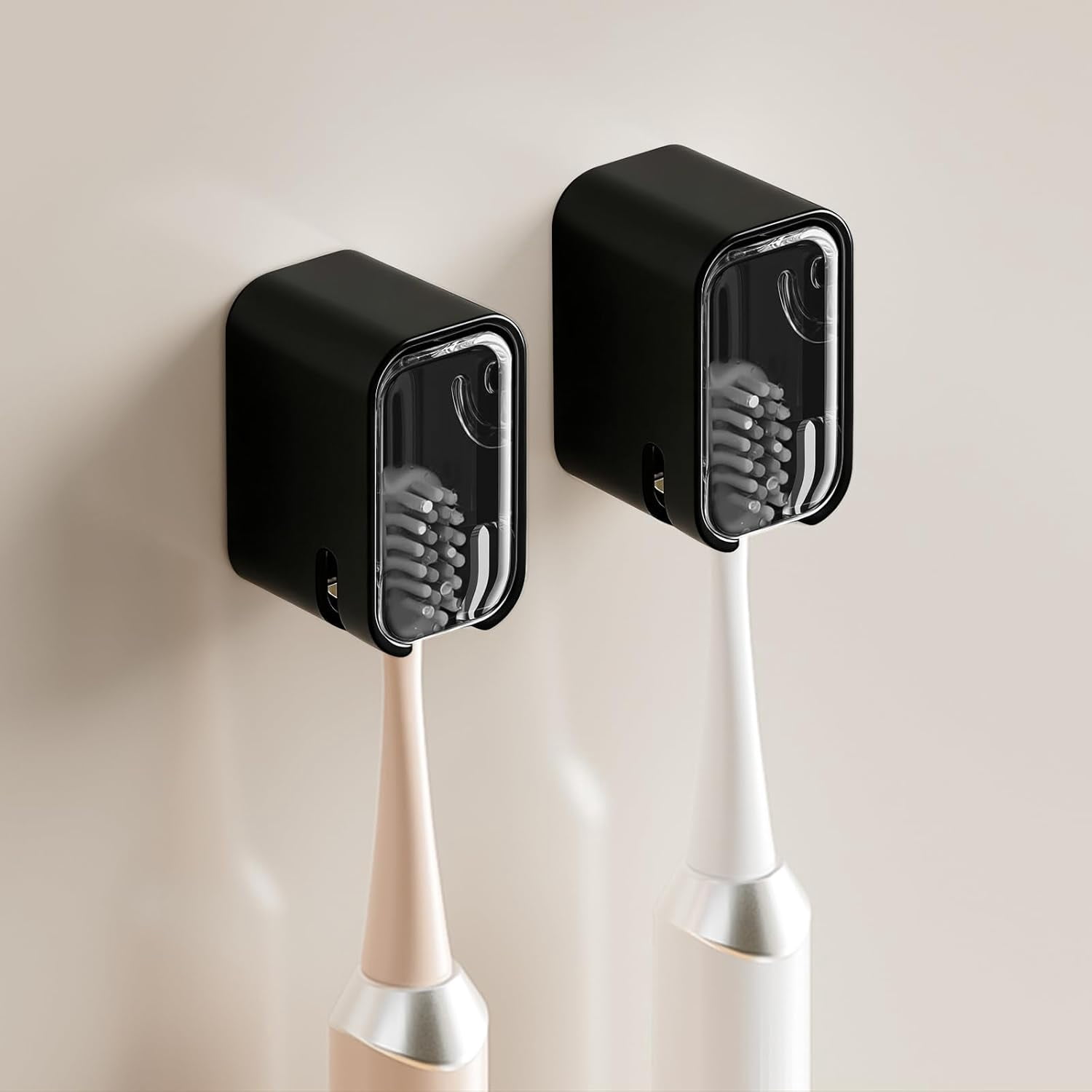 BPPEG Wall Mounted Toothbrush Holders for Bathroom,Strong Self Adhesive ...