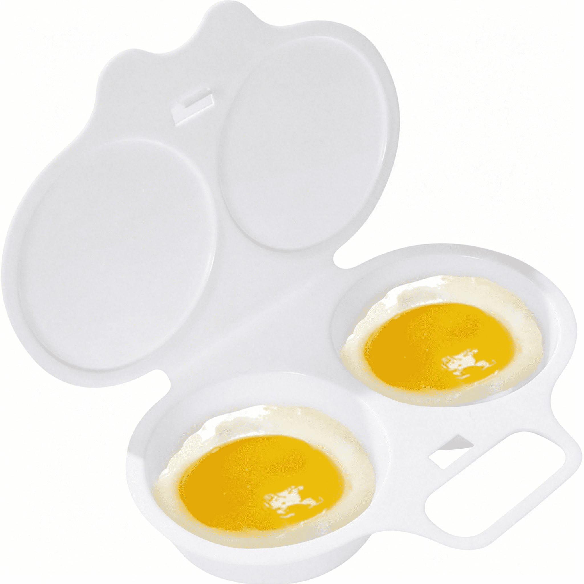 BPPEG White Egg Poacher, Microwave Egg Boiler Poacher, 2 Cavity ...