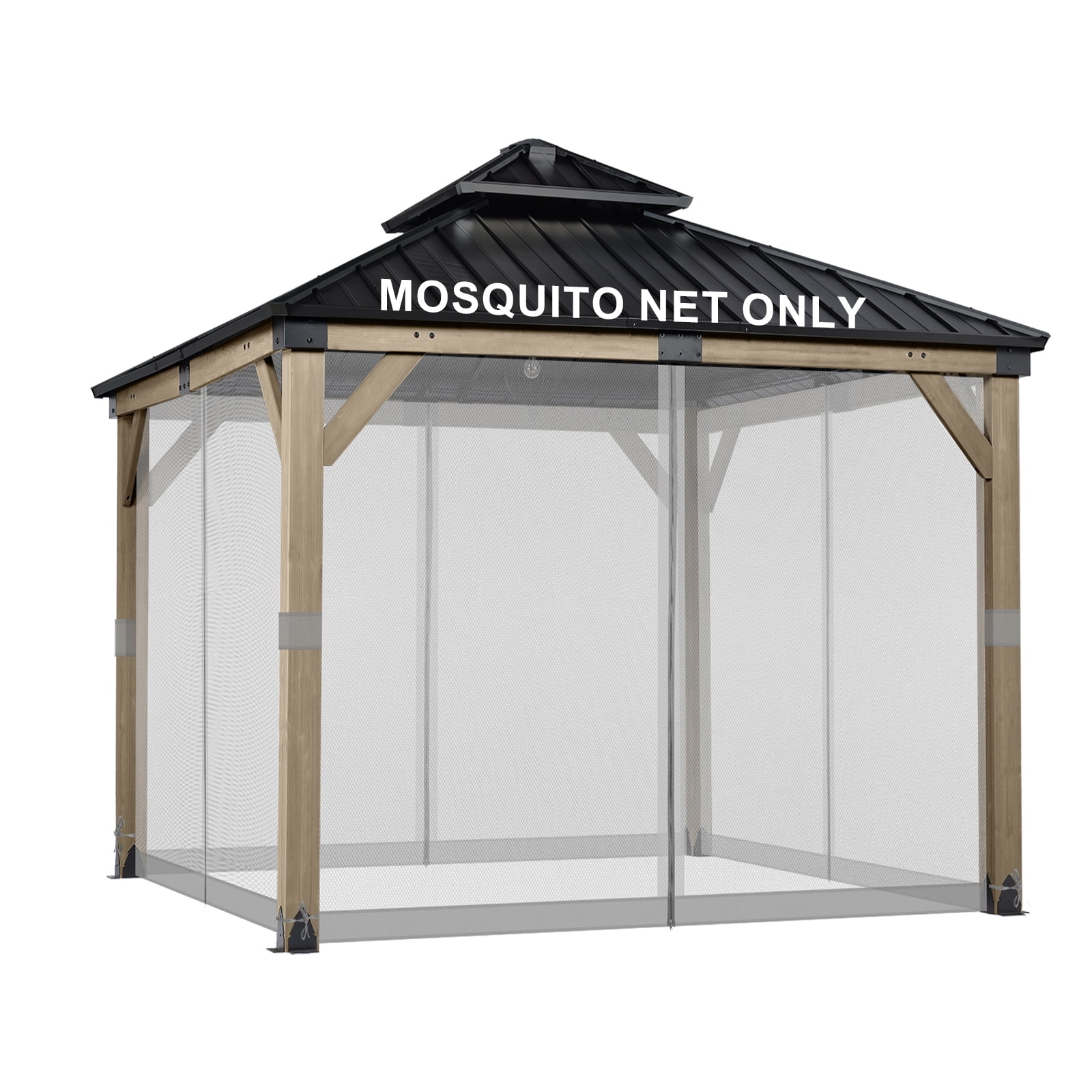 BPS 10' x 10' Gazebo Universal Mosquito Netting Screen Replacement, 4 ...