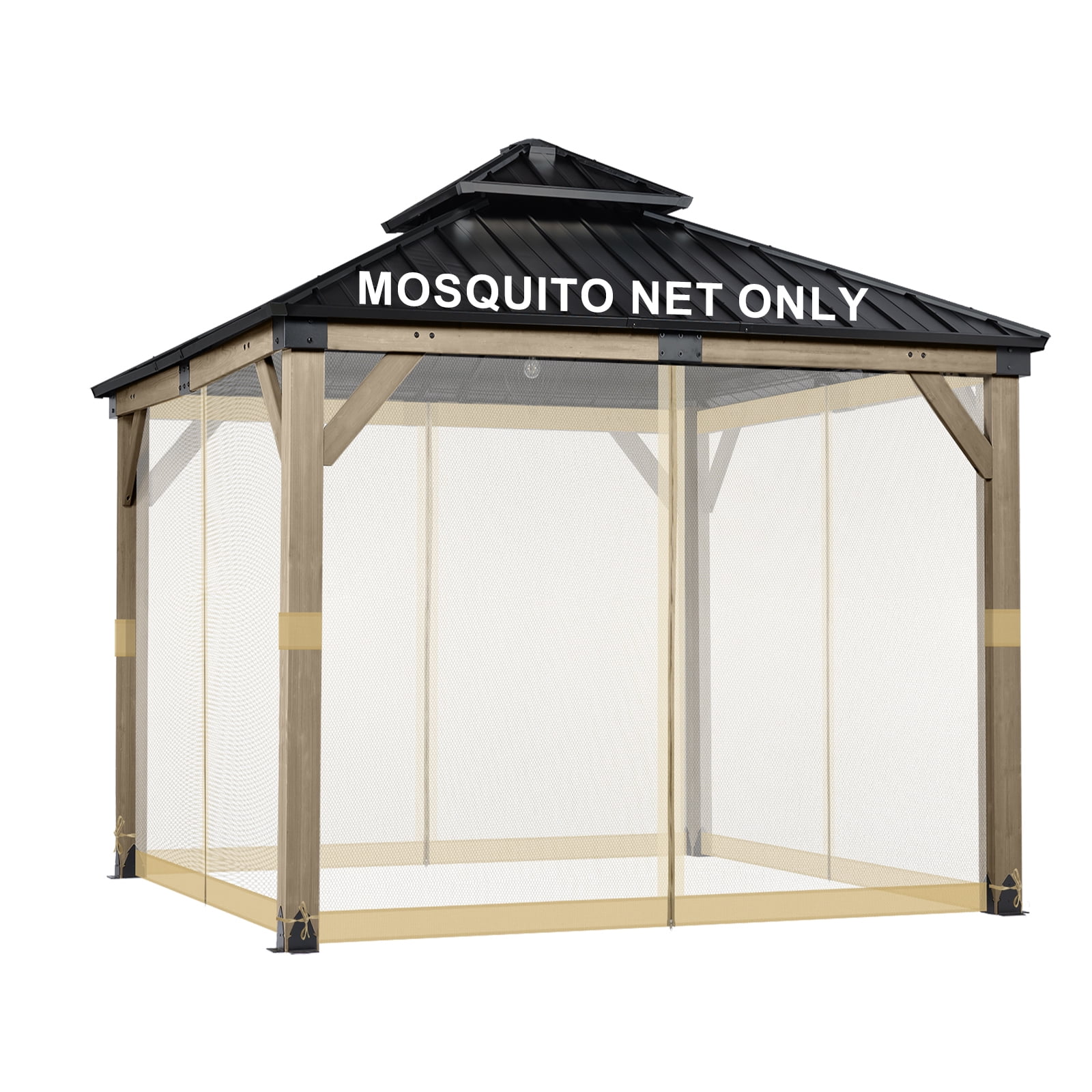 BPS 10' x 10' Gazebo Universal Mosquito Netting Screen Replacement, 4 ...
