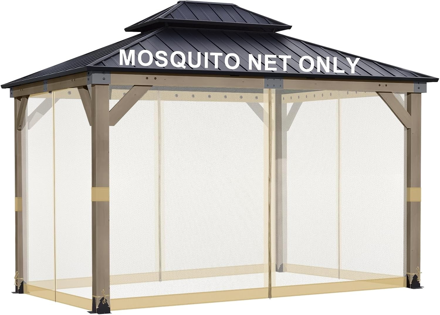 BPS 10' x 12' Gazebo Universal Mosquito Netting Screen Replacement, 4 ...