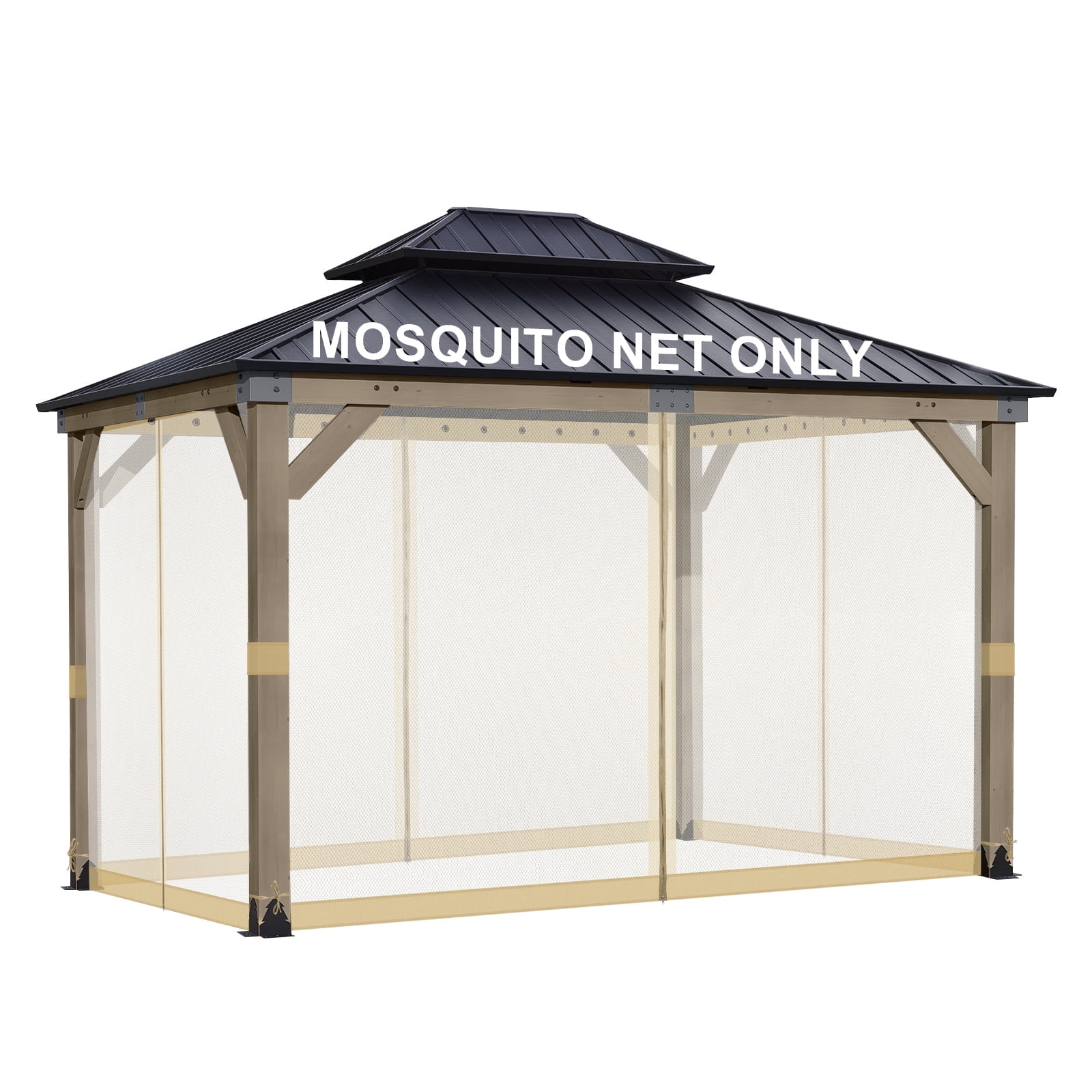 BPS 12' x 16' Gazebo Universal Mosquito Netting Screen Replacement, 4 ...