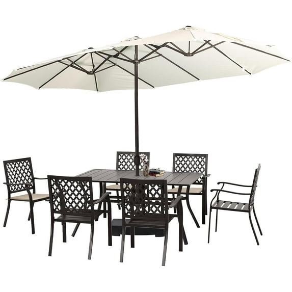 BPS 15FT Double Sided Patio Umbrella Dining Table Outdoor Market ...