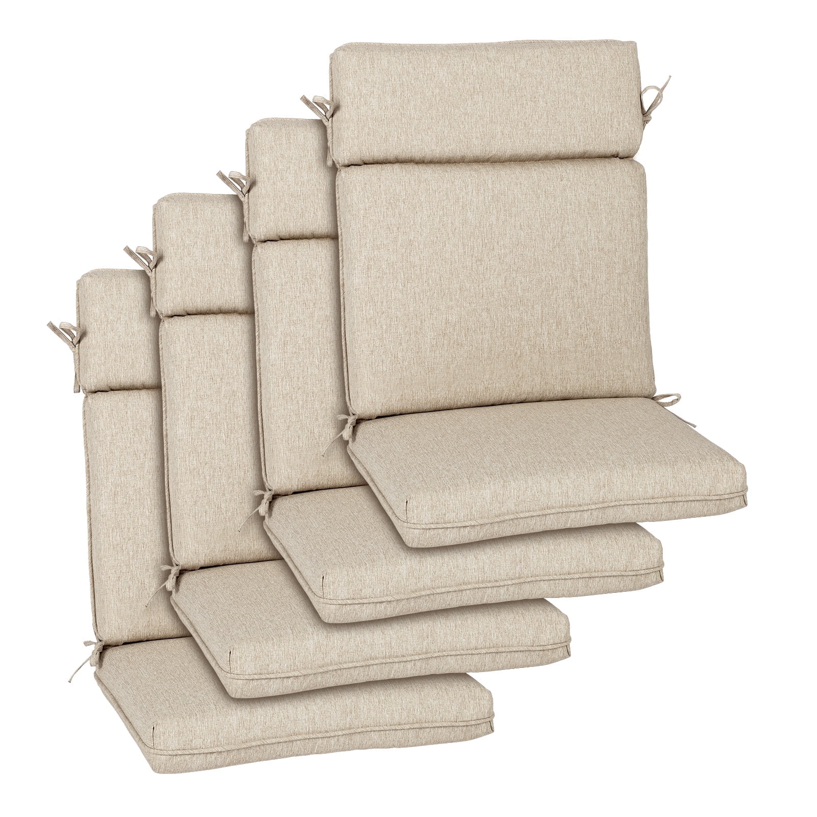 BPS Outdoor High Back Dining Chair Cushion Set, 44"x21"x3.2", TPU Water ...