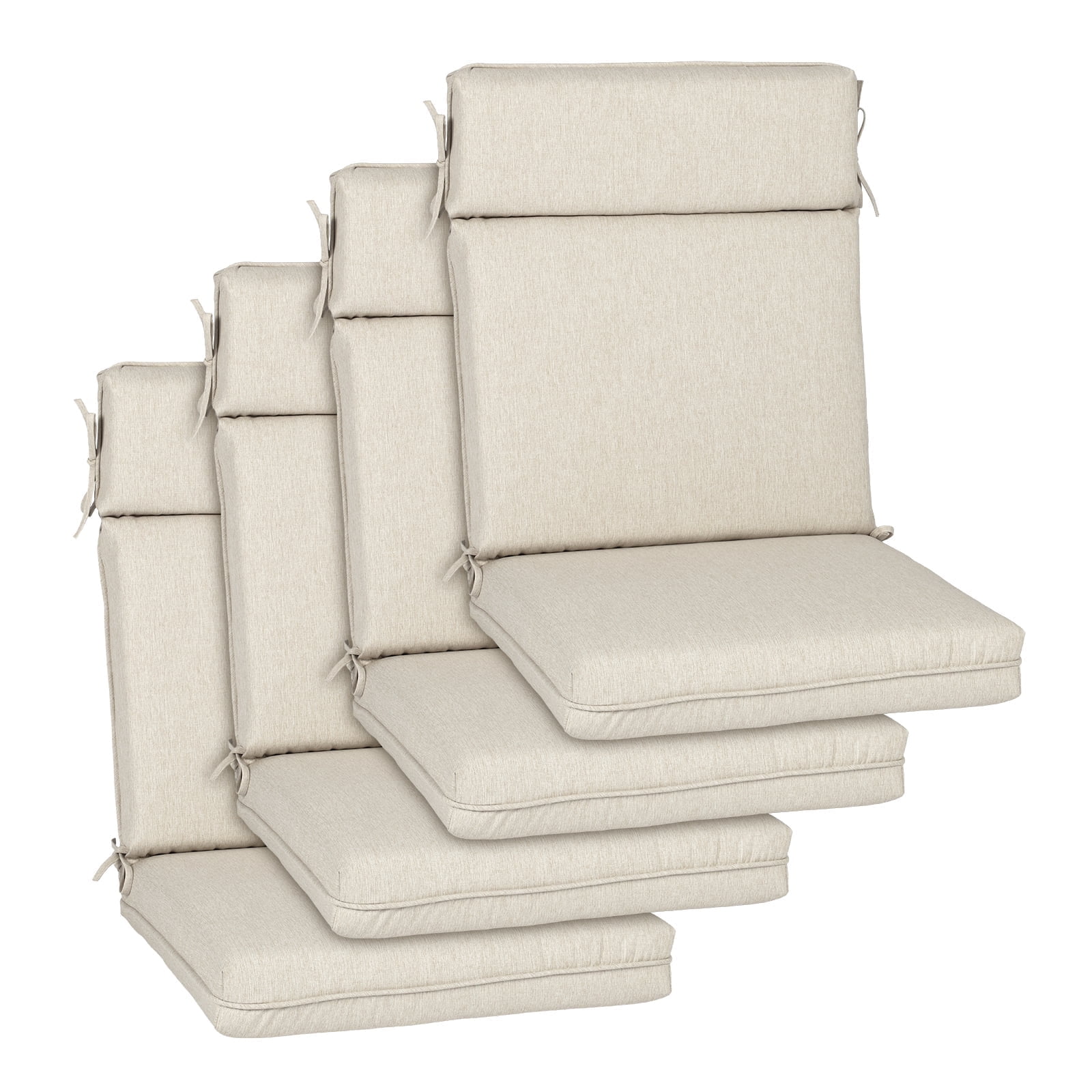 BPS Outdoor High Back Dining Chair Cushion Set, 44"x21"x3.2", TPU Water ...