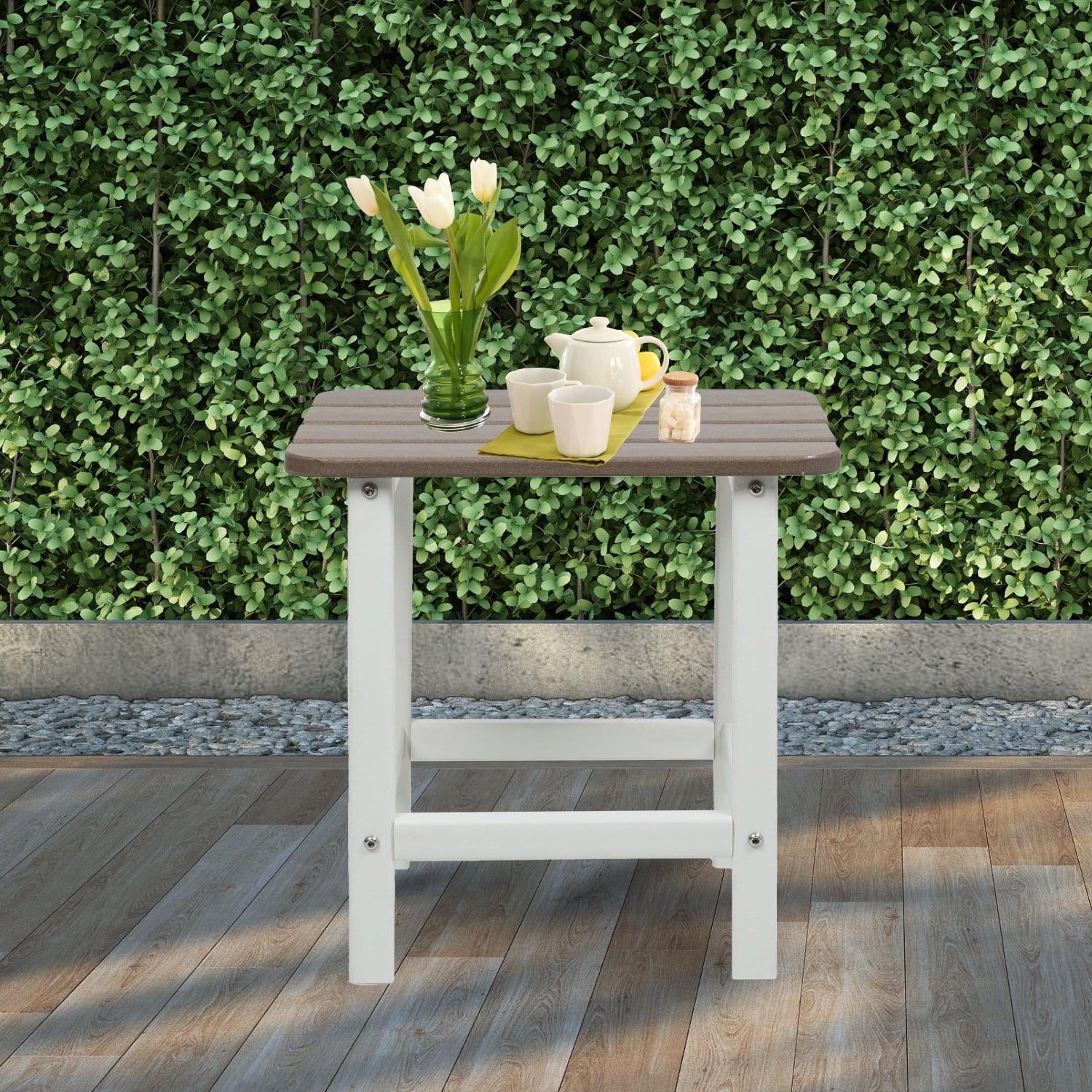 BPS Outdoor Side Table Square Adirondack - Weather Resistant Patio End ...