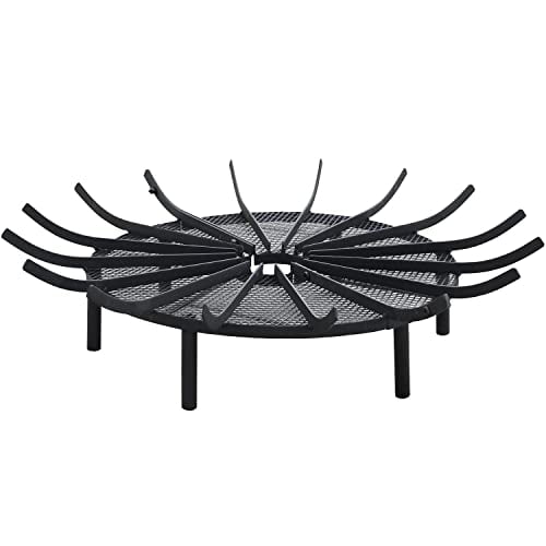 BPS Round Fire Pit Grate Log Spider Grate Wheel Firewood Grate for ...