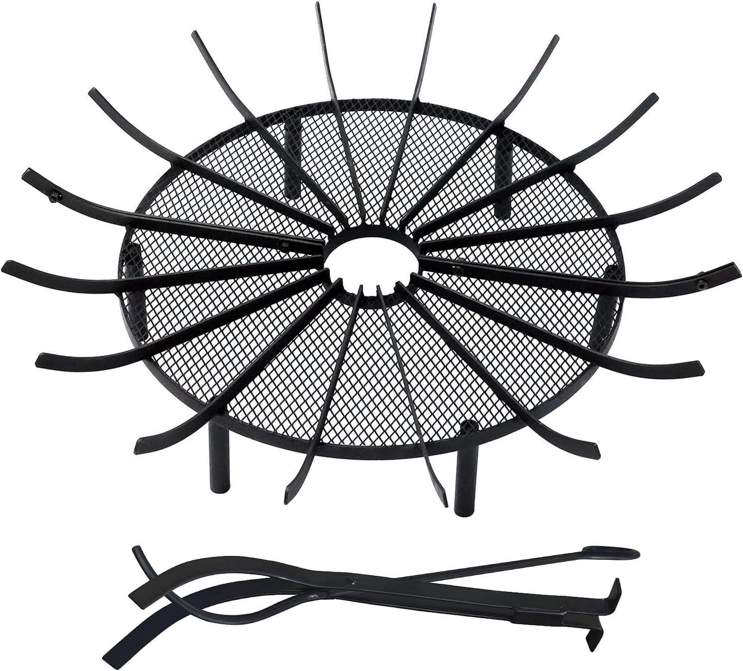 BPS Round Fire Pit Grate Log Spider Grate Wheel Firewood Grate for ...