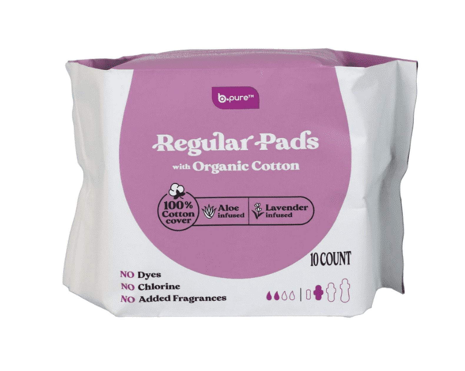 BPure Lavender and Aloe Infused Regular Pads, 10 ct. HSA/FSA Eligible ...