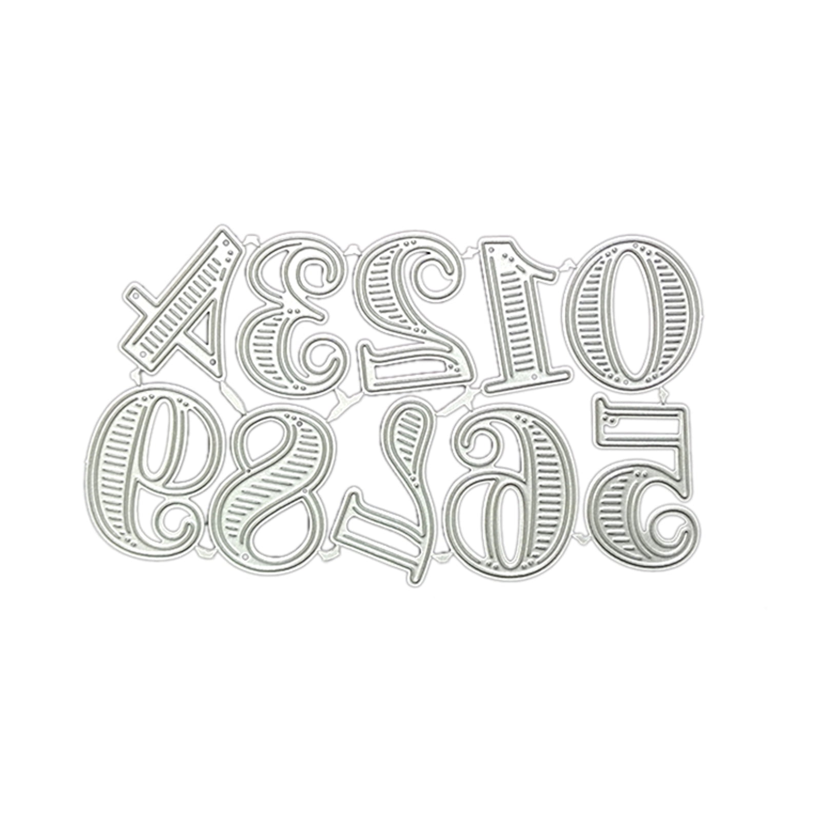 BQBQERT 0-9 Stripe Numbers Metal Cutting Dies Stencil Scrapbooking ...