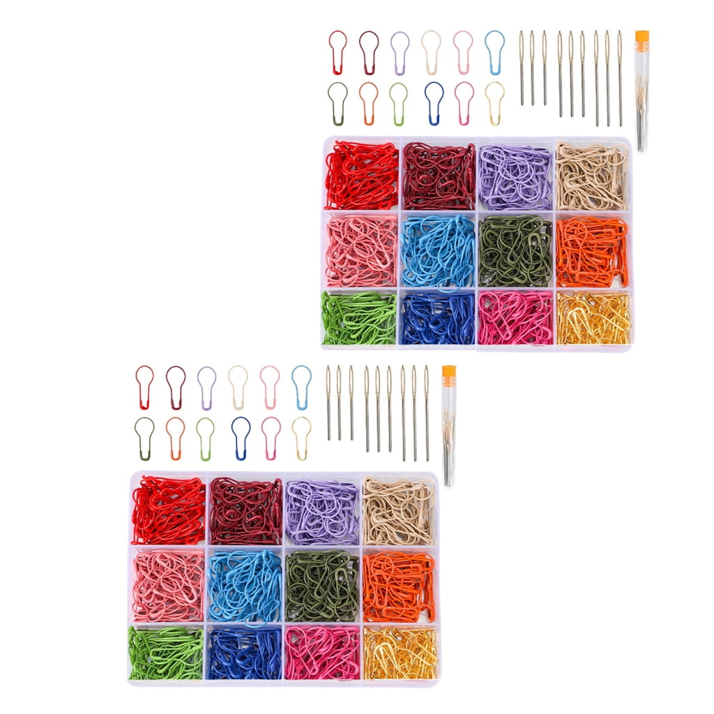 BQBQERT 1200Pcs Colorful Safety Pin Crochet Stiching Marker Large Eye ...