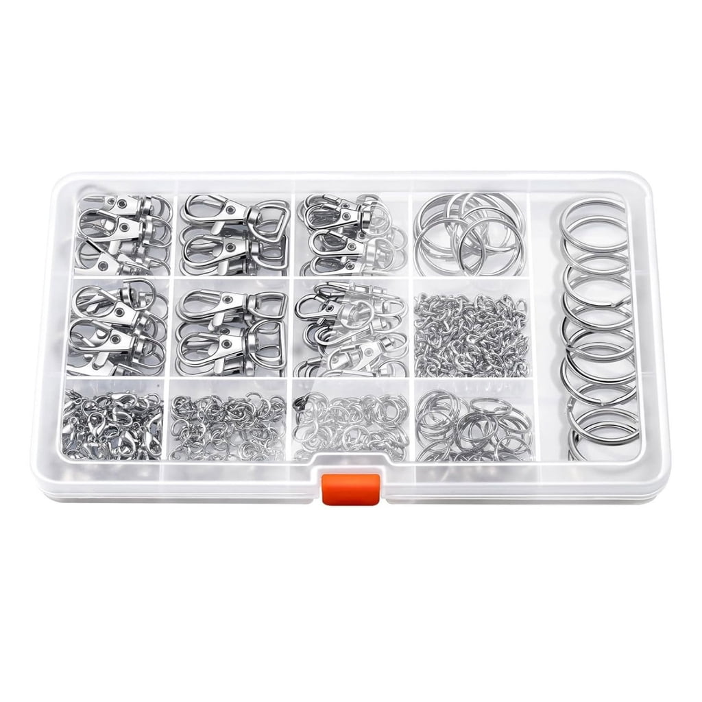 BQBQERT 265 PCS Metal Keychain Rings Set Keyring Project Rotating ...
