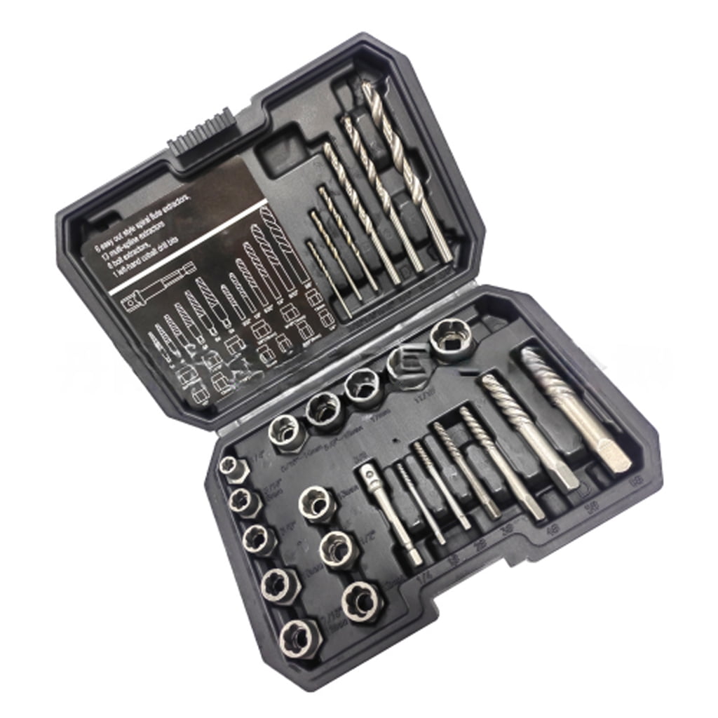 BQBQERT 26Pcs Damaged Screw Extractor Drill Bit Set Screw Extractor for ...