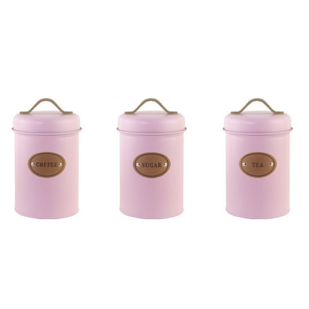 BQBQERT 3Piece Vintage Metal Canister Set Multifunctional Kitchen ...