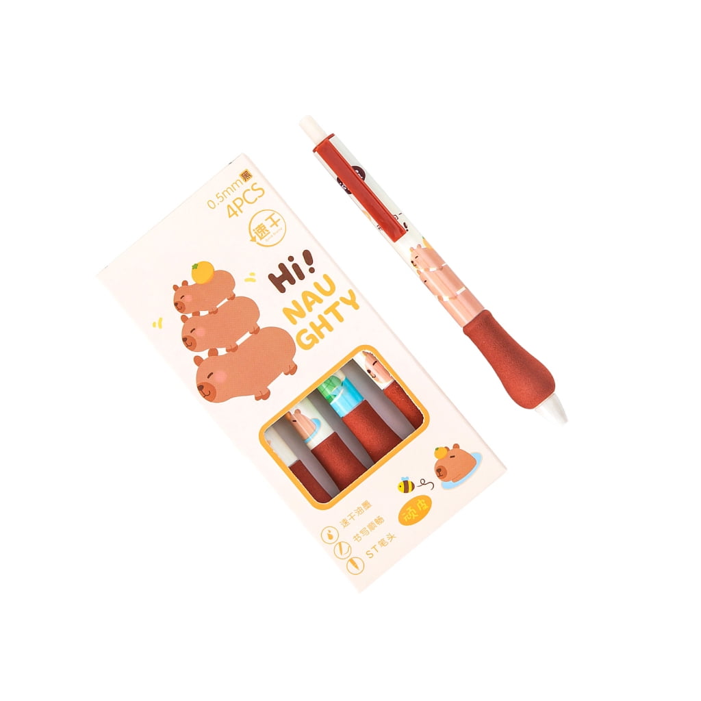 BQBQERT 4 Piece Animal Patterned Gel Pen Collection 0.5mm Retractable ...