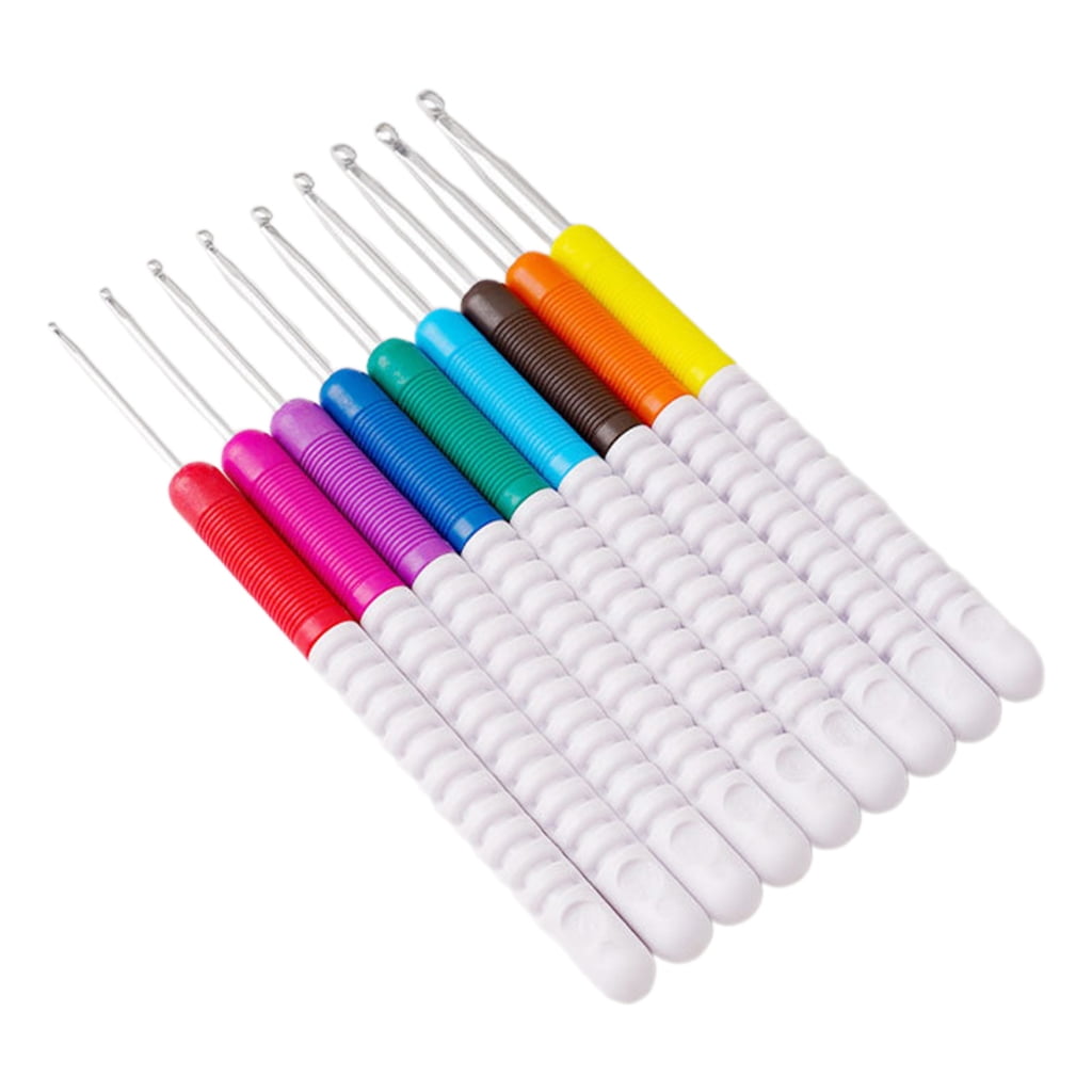 BQBQERT 9 Pcs Crochet Hook Set 2.0mm-6.0mm Crochet Needle Ergonomical Crochet Needle Practical ...