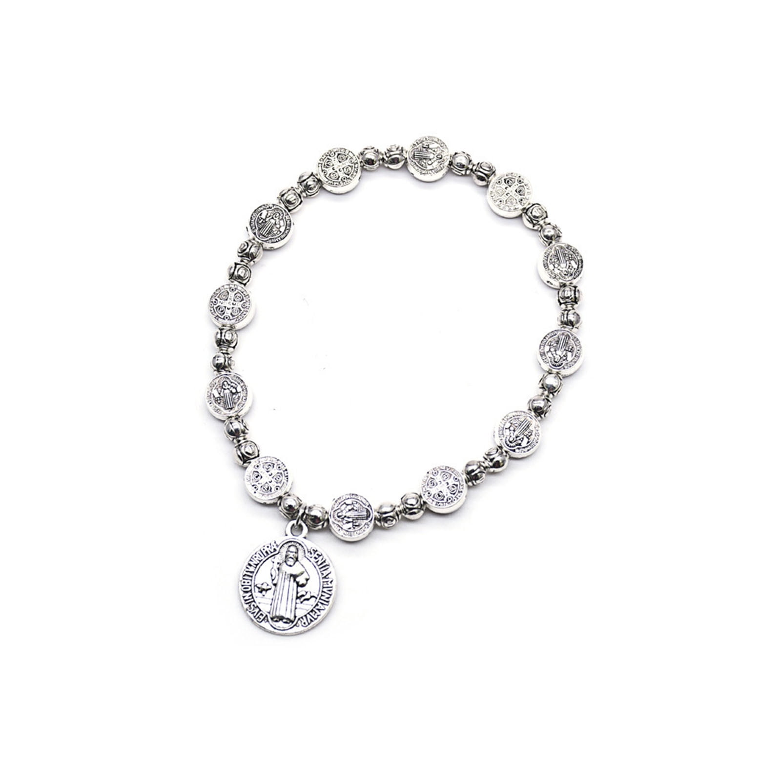 BQBQERT Catholic Benedict Bracelet Exorcist Bracelet Adjustable Push ...