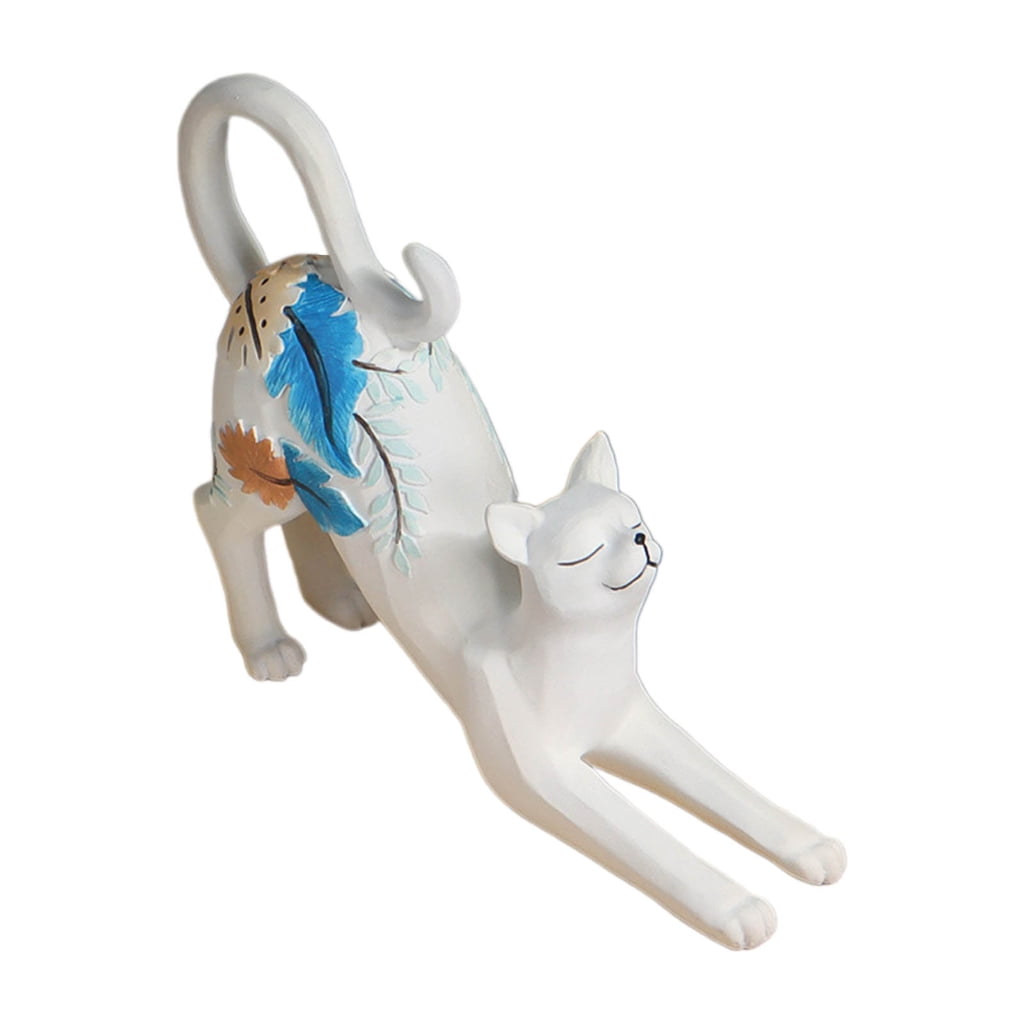 BQBQERT Charm Cats Statue Resin Craft Cats Lying Down Statue Figurine ...