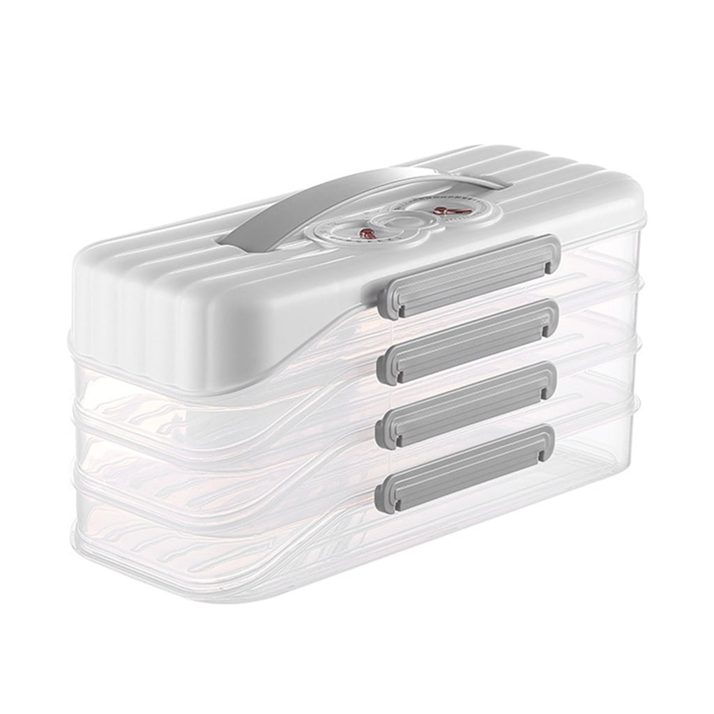 BQBQERT Clear Dumpling Storage Box With Manual Date Timer Stackable ...