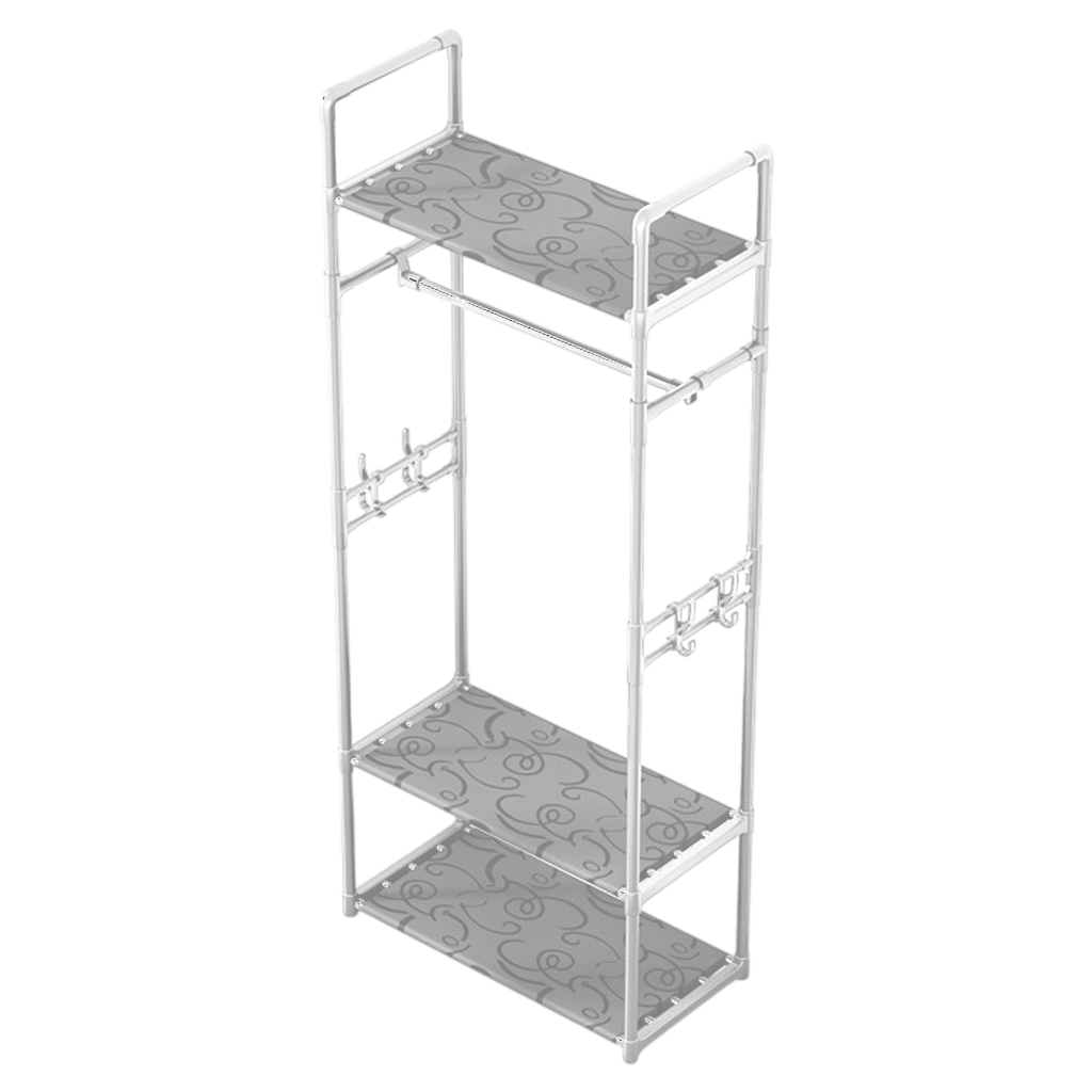 BQBQERT Cloth Storage Rack Floor Standing Shelf Hook Shoe Rack Coat ...