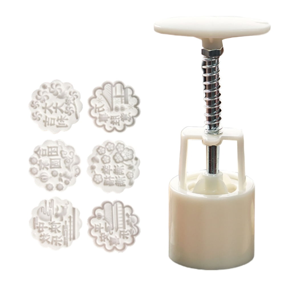BQBQERT Cookie Stamps Flower Character Moon Cake Molds Hand Pressure ...