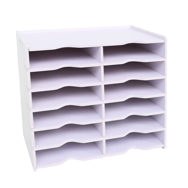 BQBQERT Elegant Desk Storage Box with Multiple Sections for Organized ...