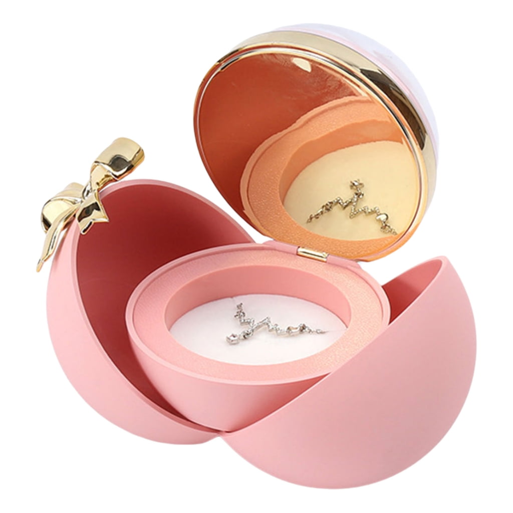 BQBQERT Elegant Rose Embellished Rings Box Portable Flower Rings Case ...