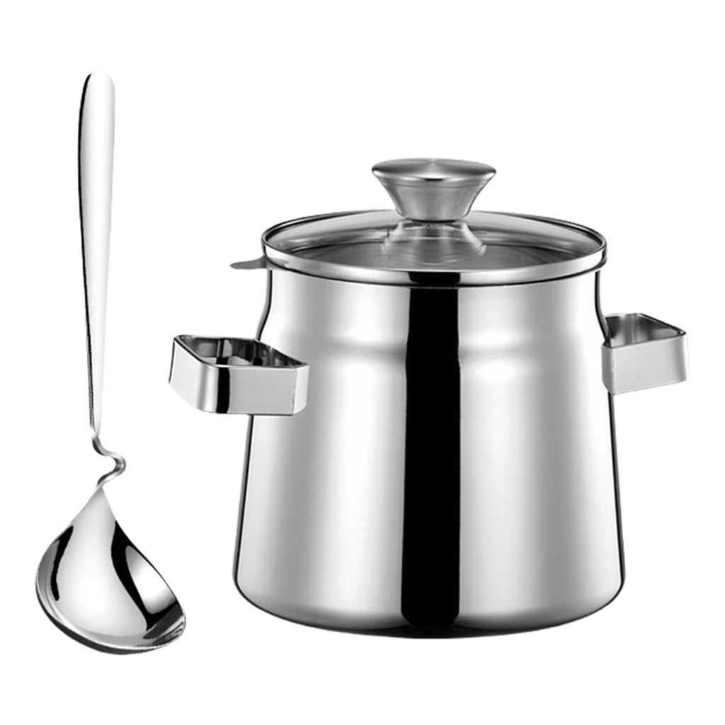 BQBQERT Functional Stainless Steel Bacon Grease Holder With Easy To Use ...