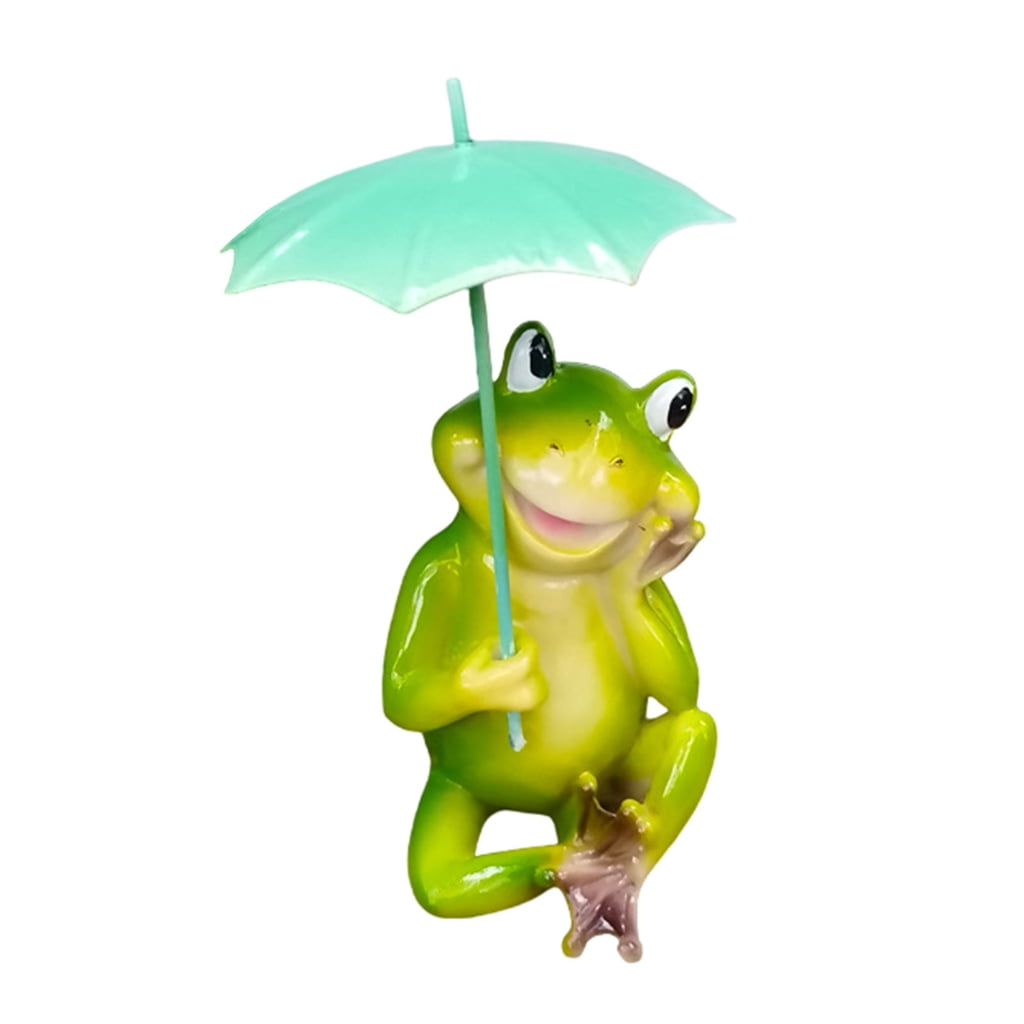 BQBQERT Garden Frogs Statue Outdoor Decors Frogs Holding Umbrellas ...